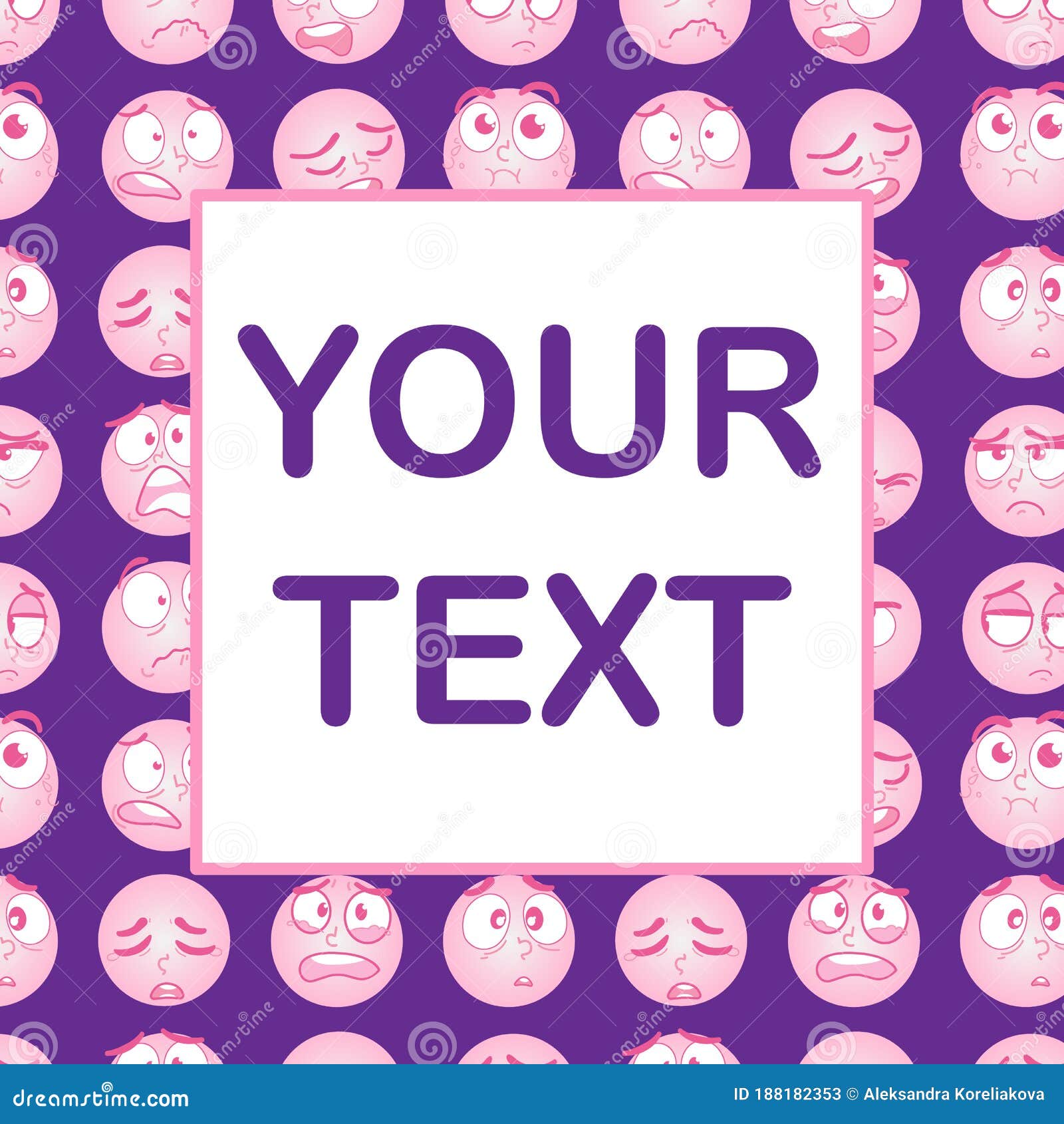 Emoticons Pattern. Emoji Pattern + Lettering. Stock Vector ...