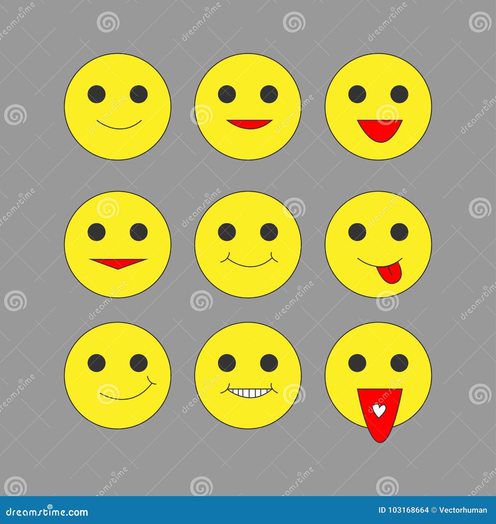Emoticons set stock vector. Illustration of laugh, expression - 103168664