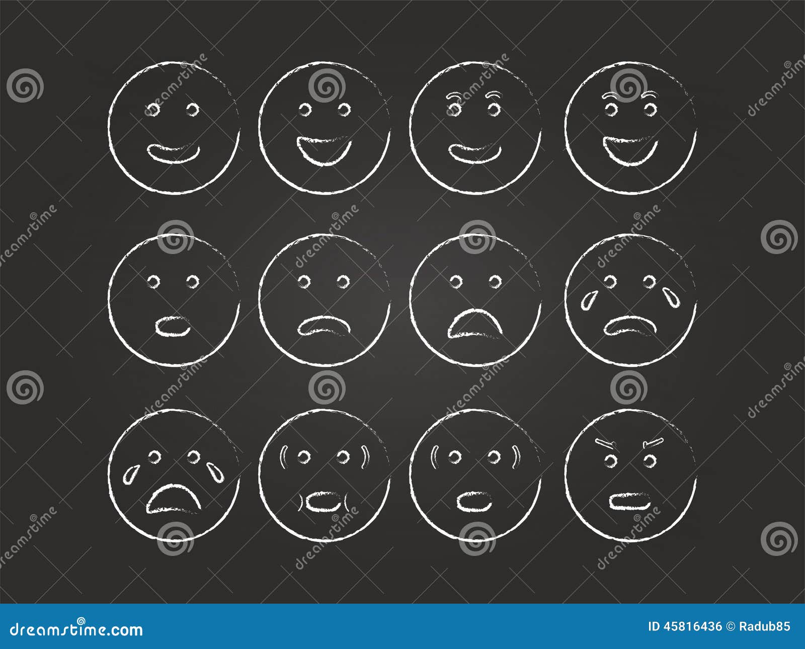 Emoticons Set stock vector. Illustration of board, caricature - 45816436