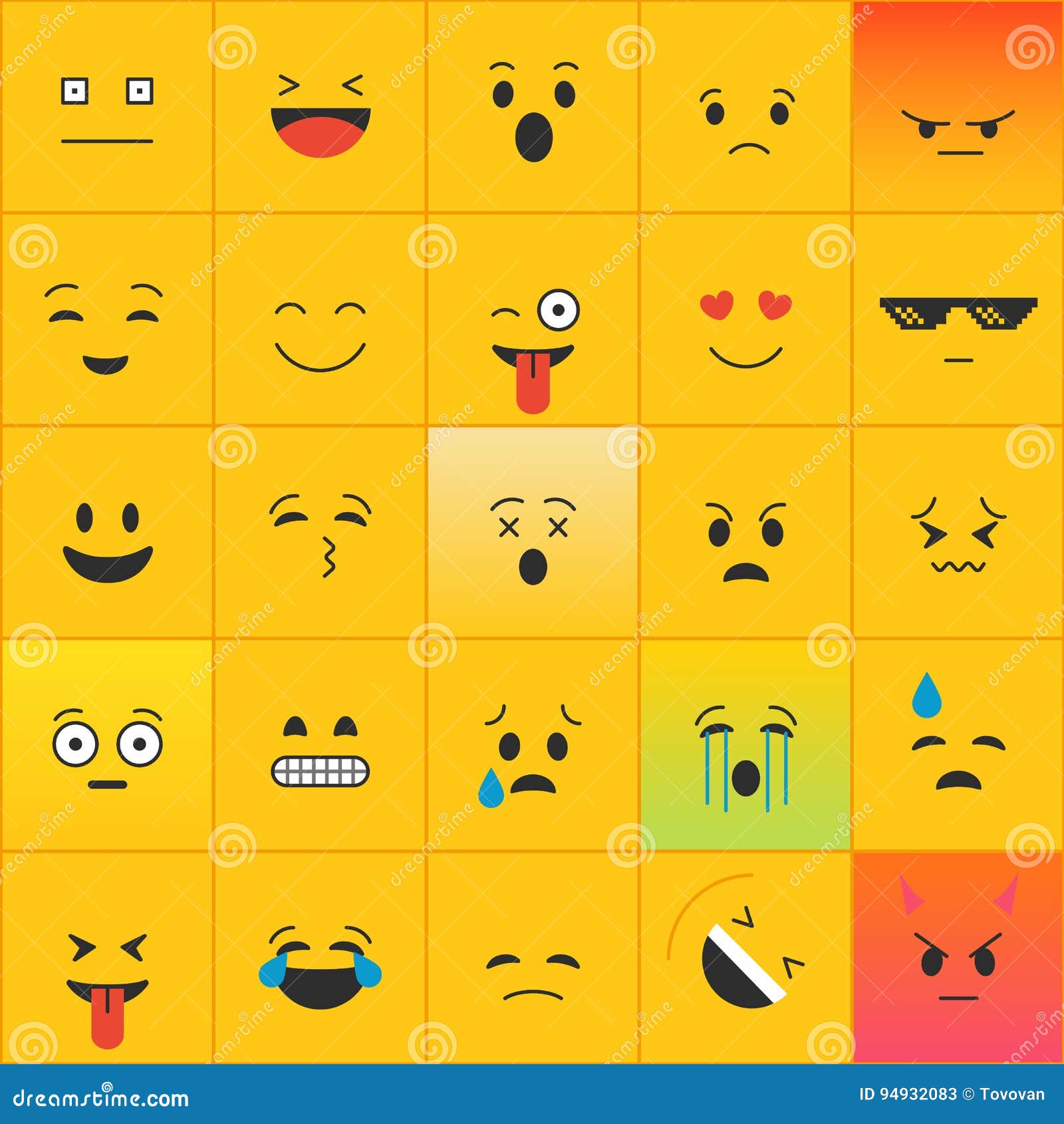 Emoticons Vector Collection. Different Emoji Stock Vector ...