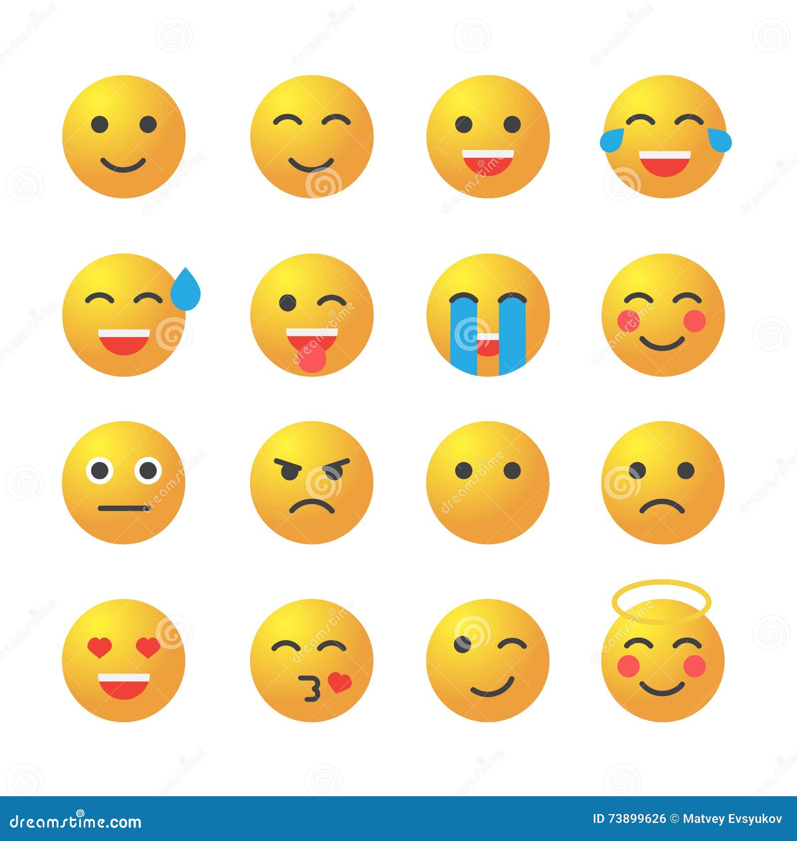 Emoticonsatz Sammlung Emoji Emoticons 3D Stock Abbildung - Illustration ...