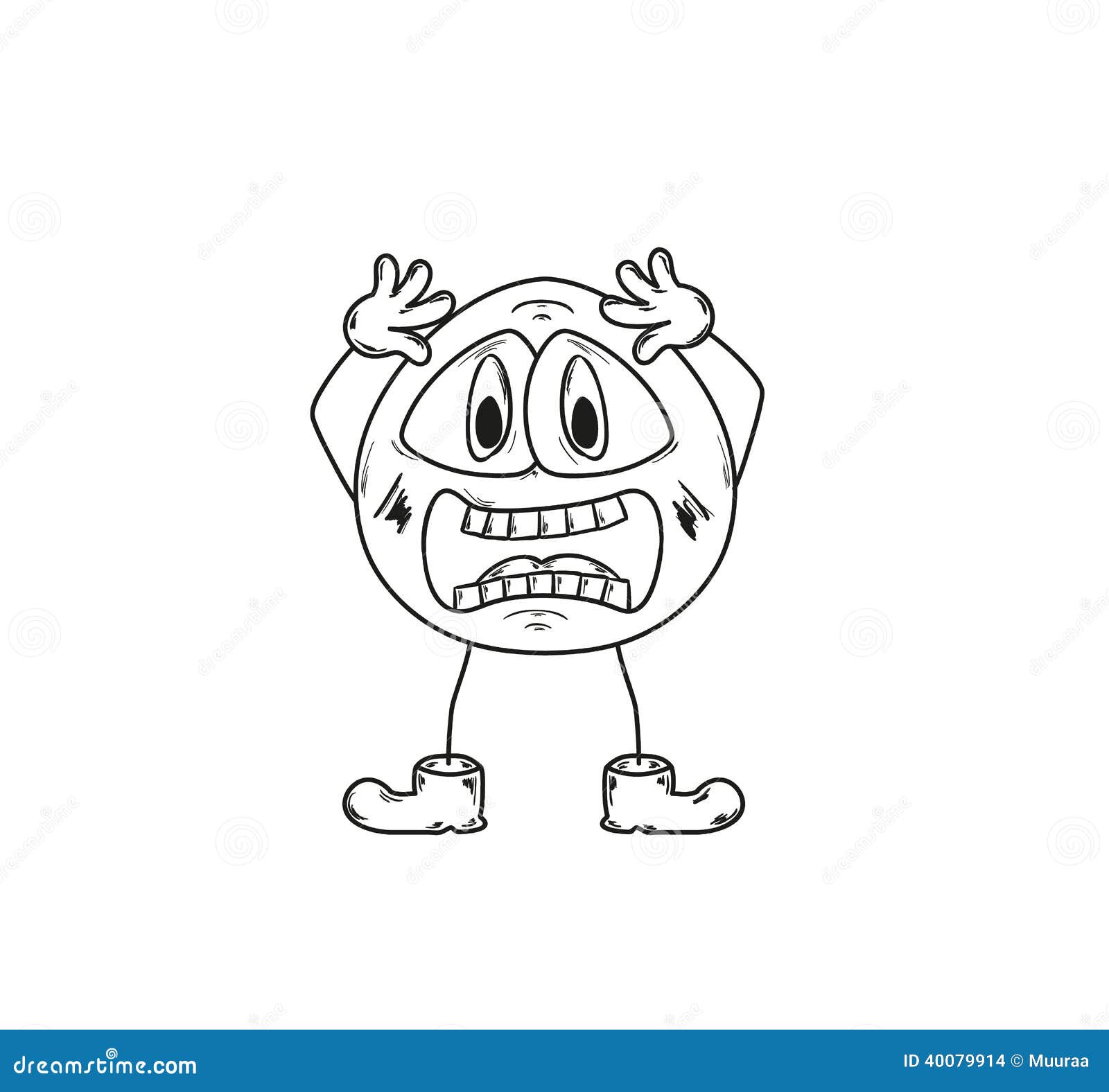 Emoticonschockskizze vektor abbildung. Illustration von kreide - 40079914