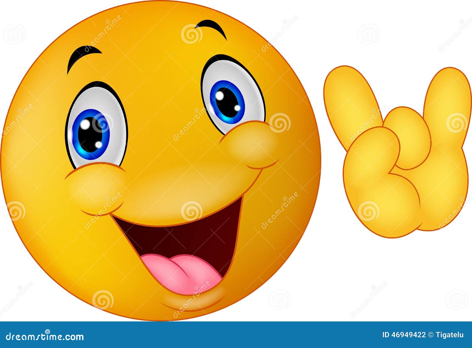 Emoticonsmiley Die Handteken Geven Vector Illustratie - Illustration of ...