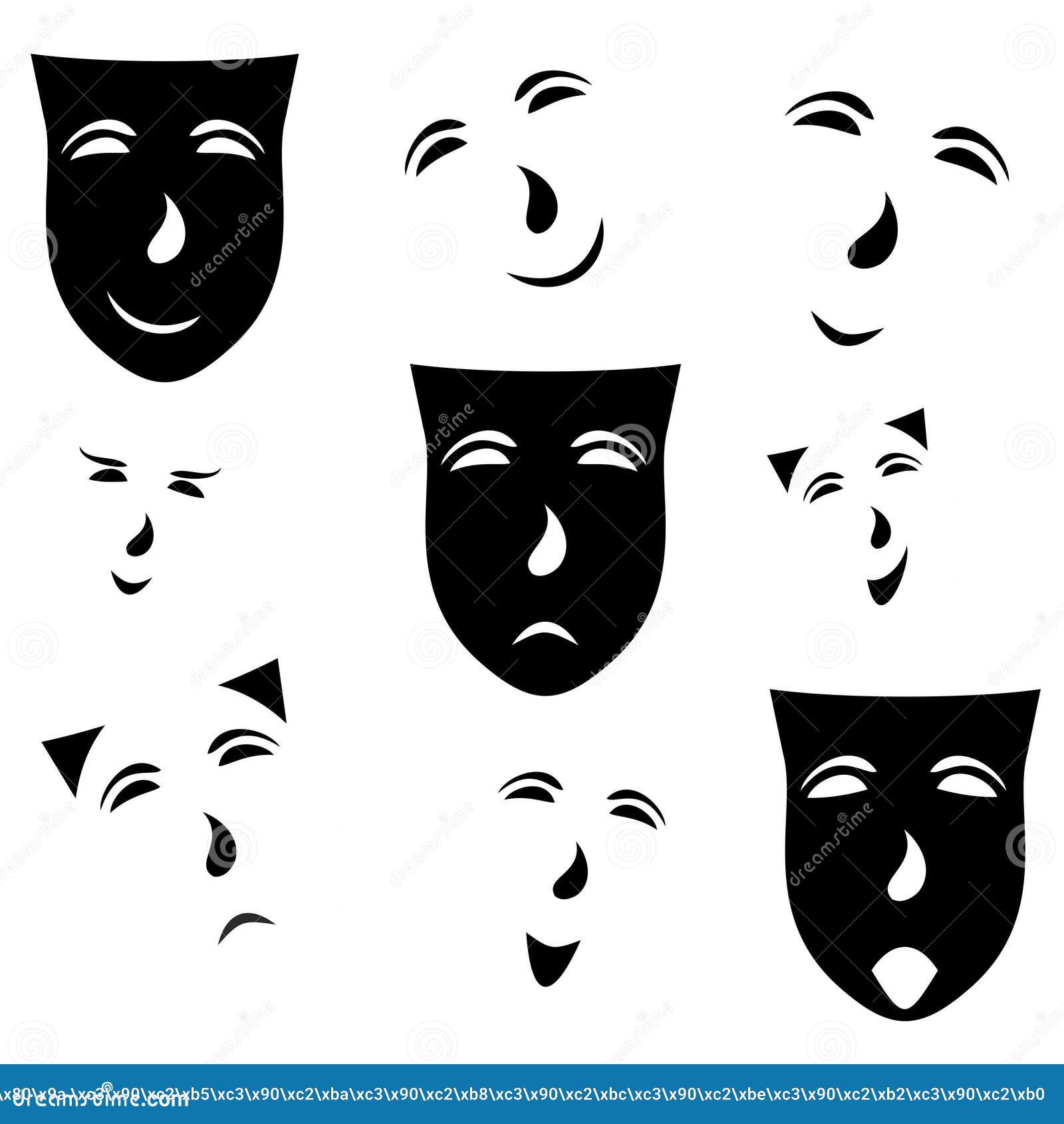 Emoties op het masker stock illustratie. Illustration of achtergrond ...