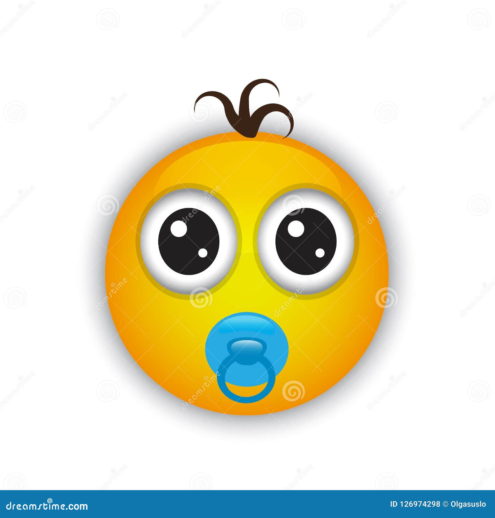 Emotikon ein kleines Baby vektor abbildung. Illustration von augen ...
