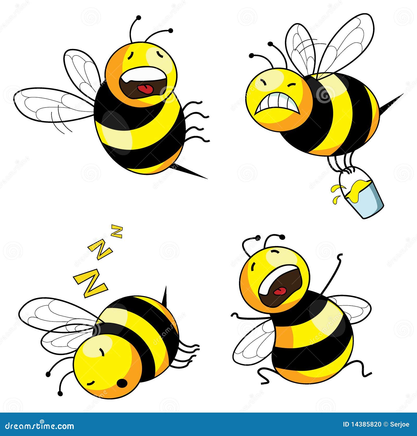 Emotion Bee Comic Character Stock Vector - Illustration of smile, honey ...