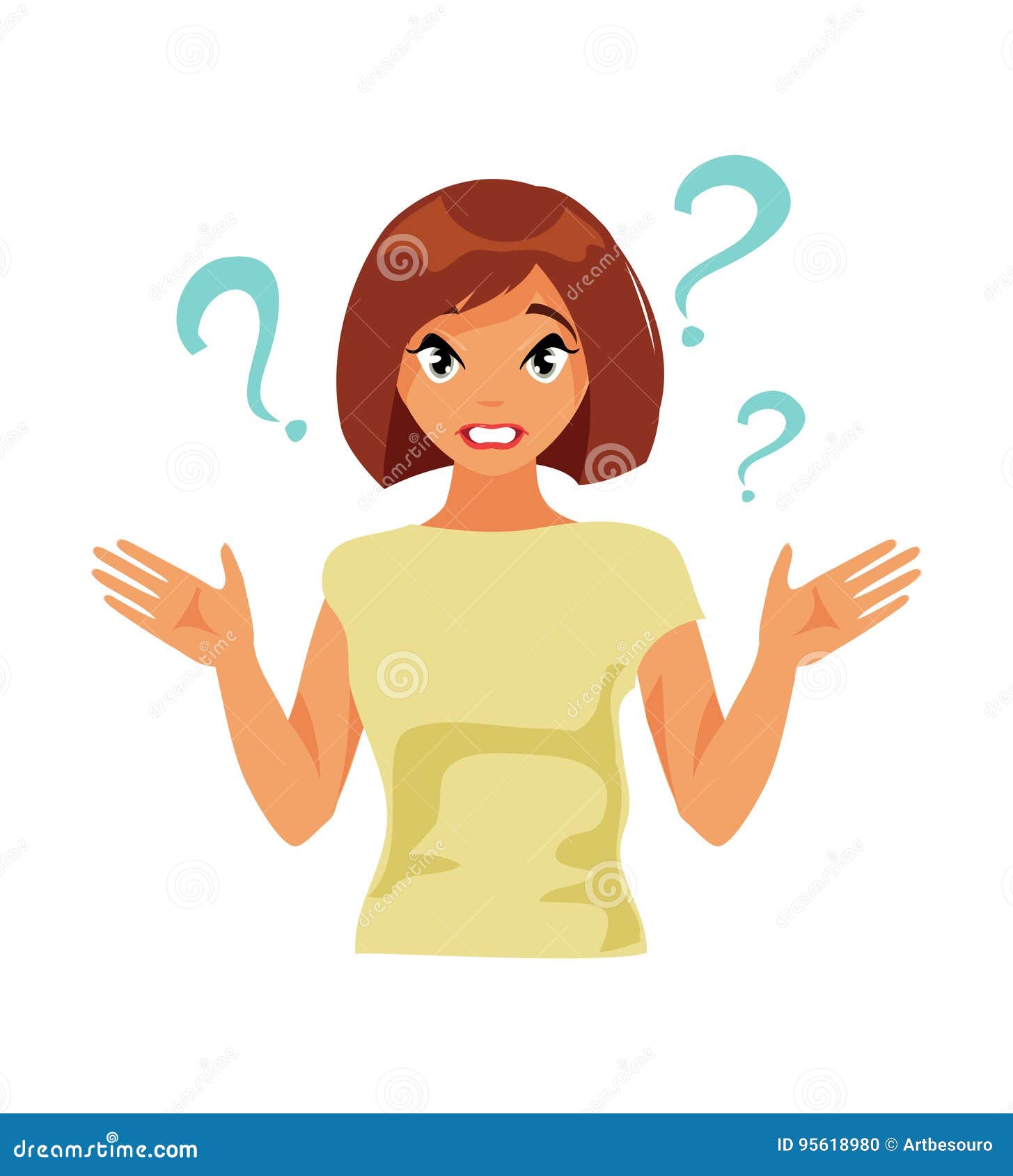 Emotion bewilderment stock vector. Illustration of stupid - 95618980