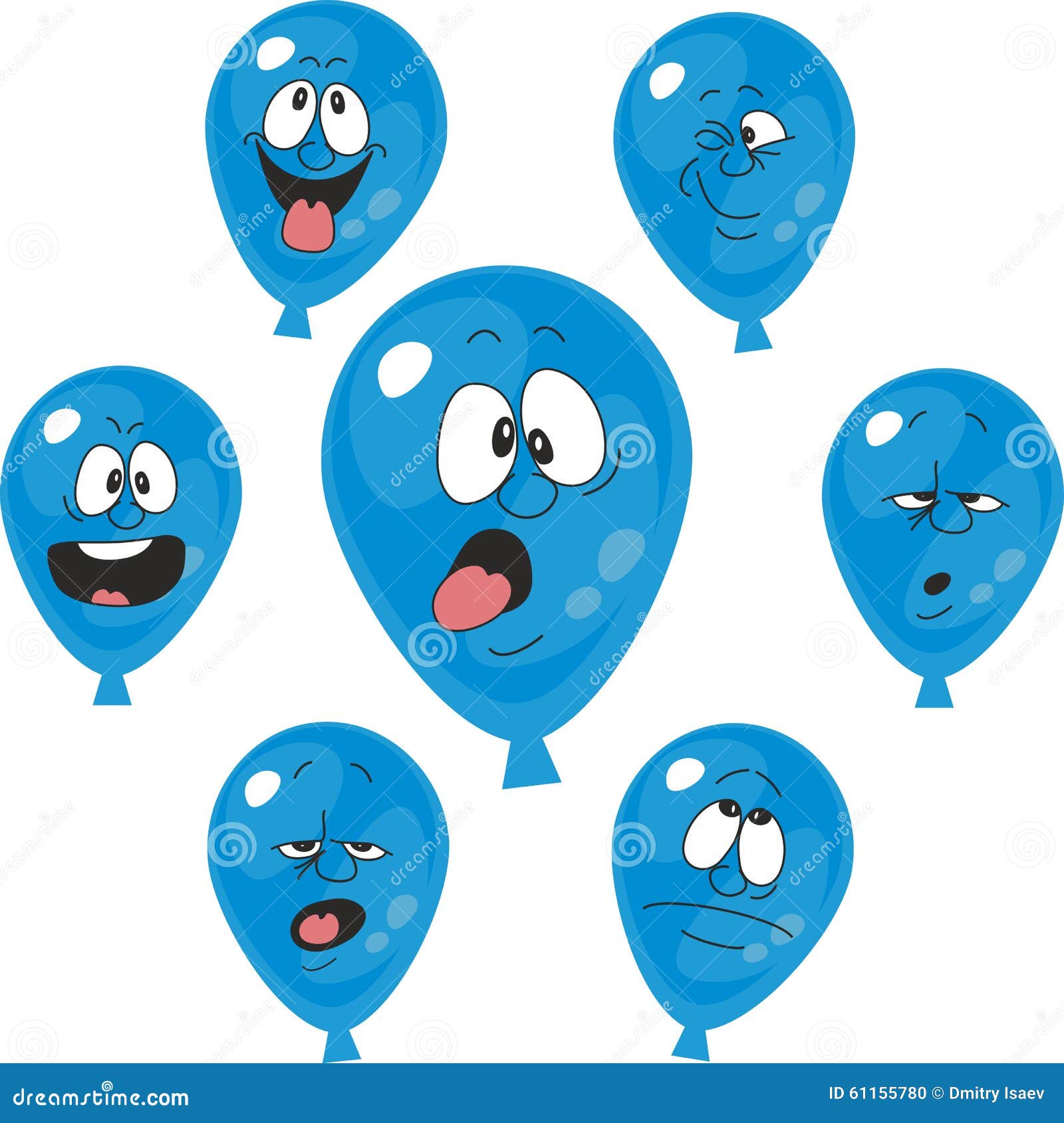 Emotion Blue Balloon Set 003 Stock Vector - Illustration of celebrate ...