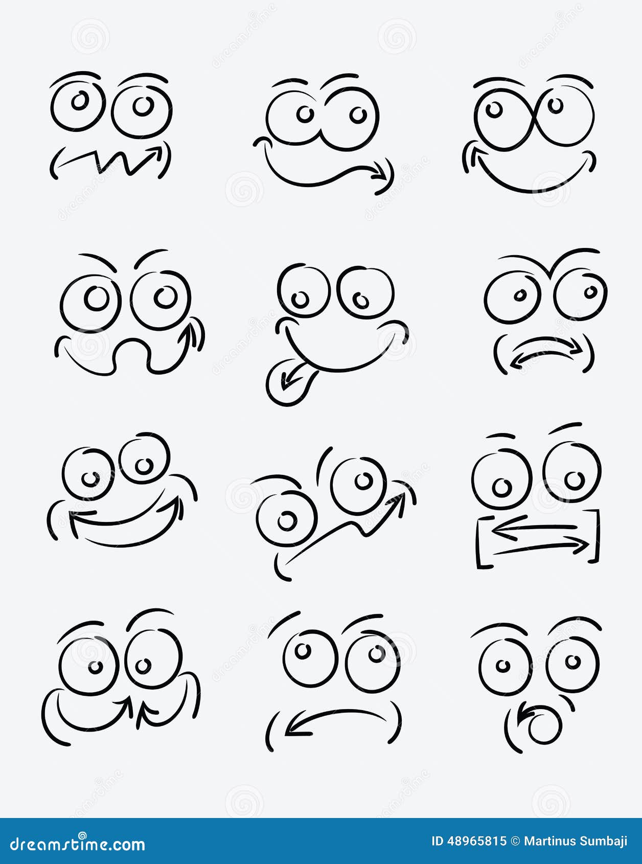 Emotion Cartoon On Graph Paper. Vector Illustration | CartoonDealer.com ...