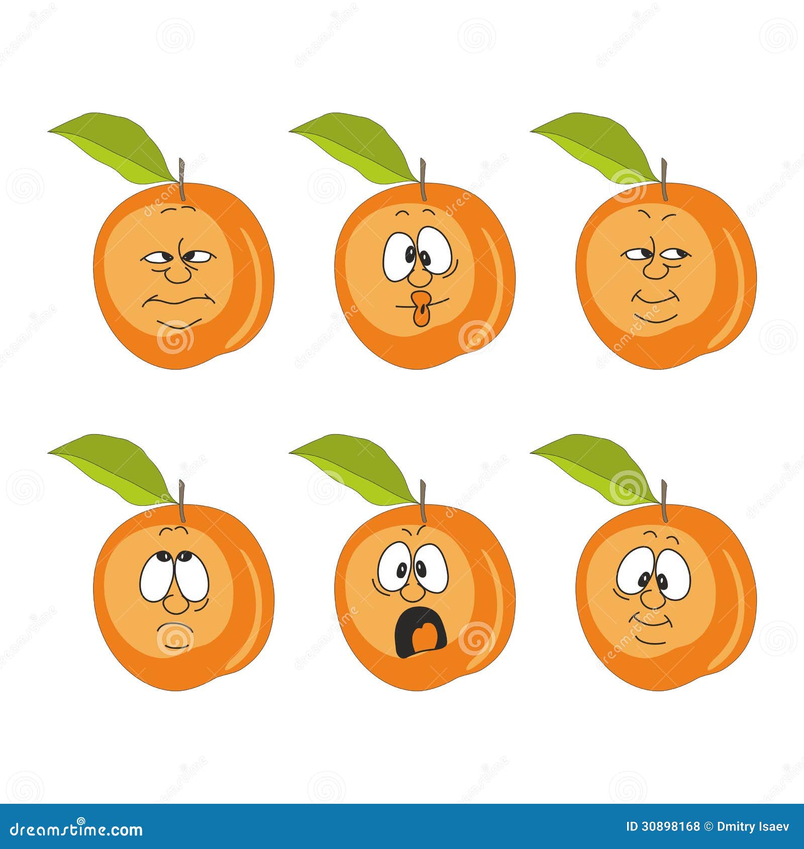 Emotion cartoon peach 007 stock vector. Illustration of leaf - 30898168