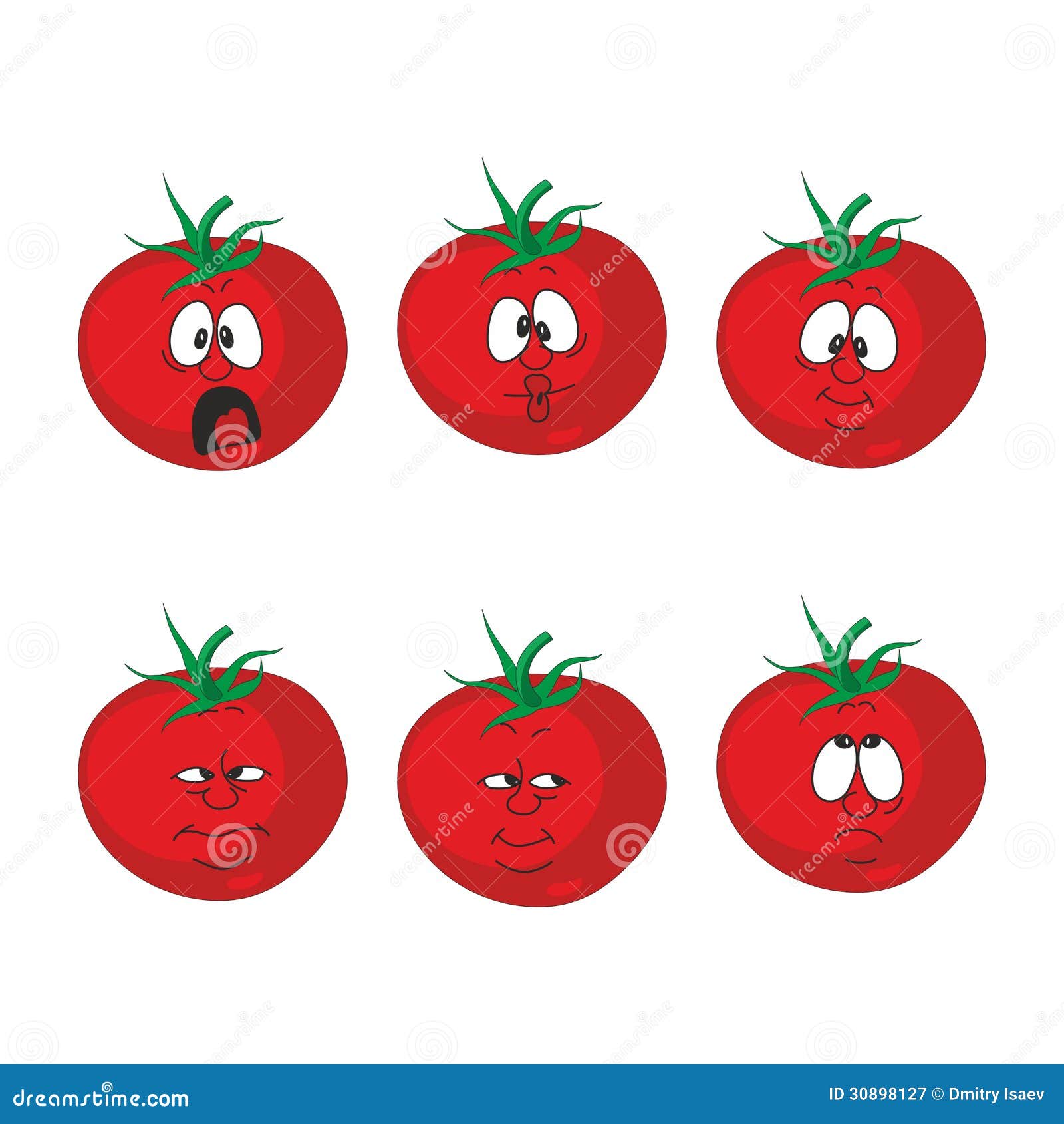 Emotion Cartoon Red Tomato Vegetables Set 007 Stock Vector ...