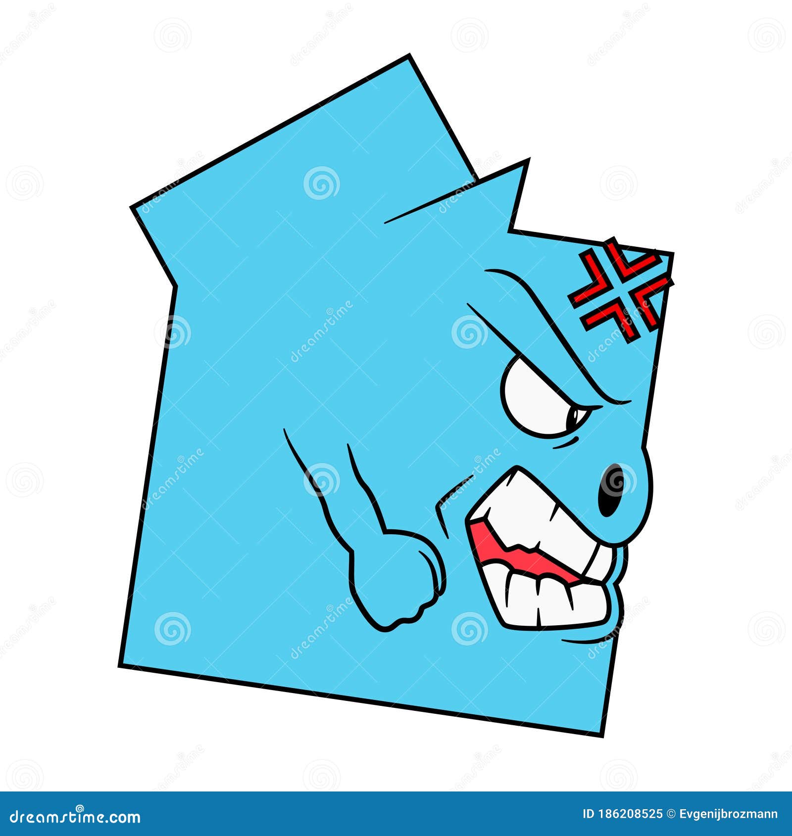 Abstract Emotional Mascot Illustration Angry and Addressive with Fist ...