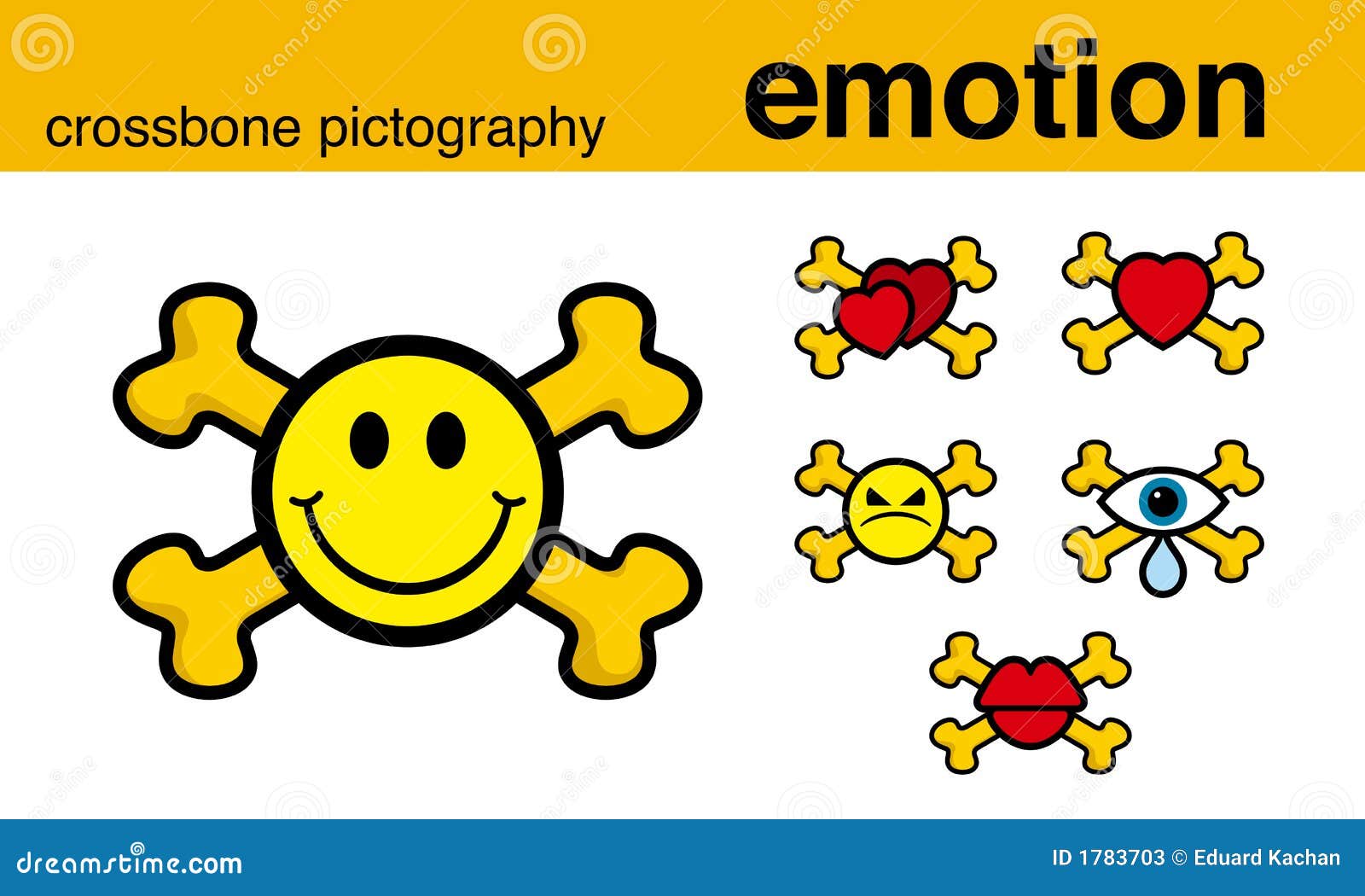 Emotion Crossbone Pictography Stock Vector - Illustration of tears ...
