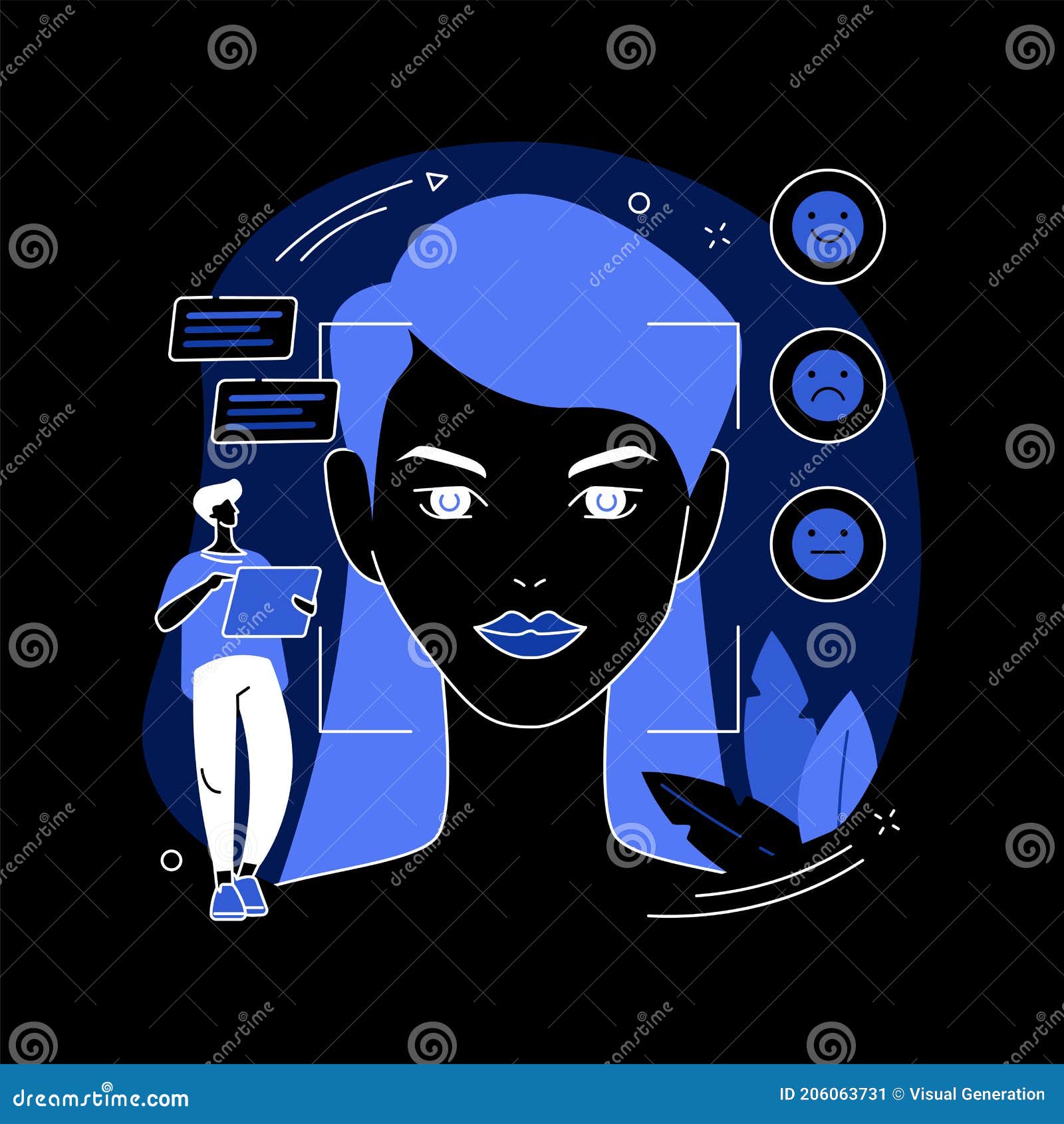 Emotion Detection Abstract Concept Vector Illustration. Stock Vector - Illustration of catalog ...