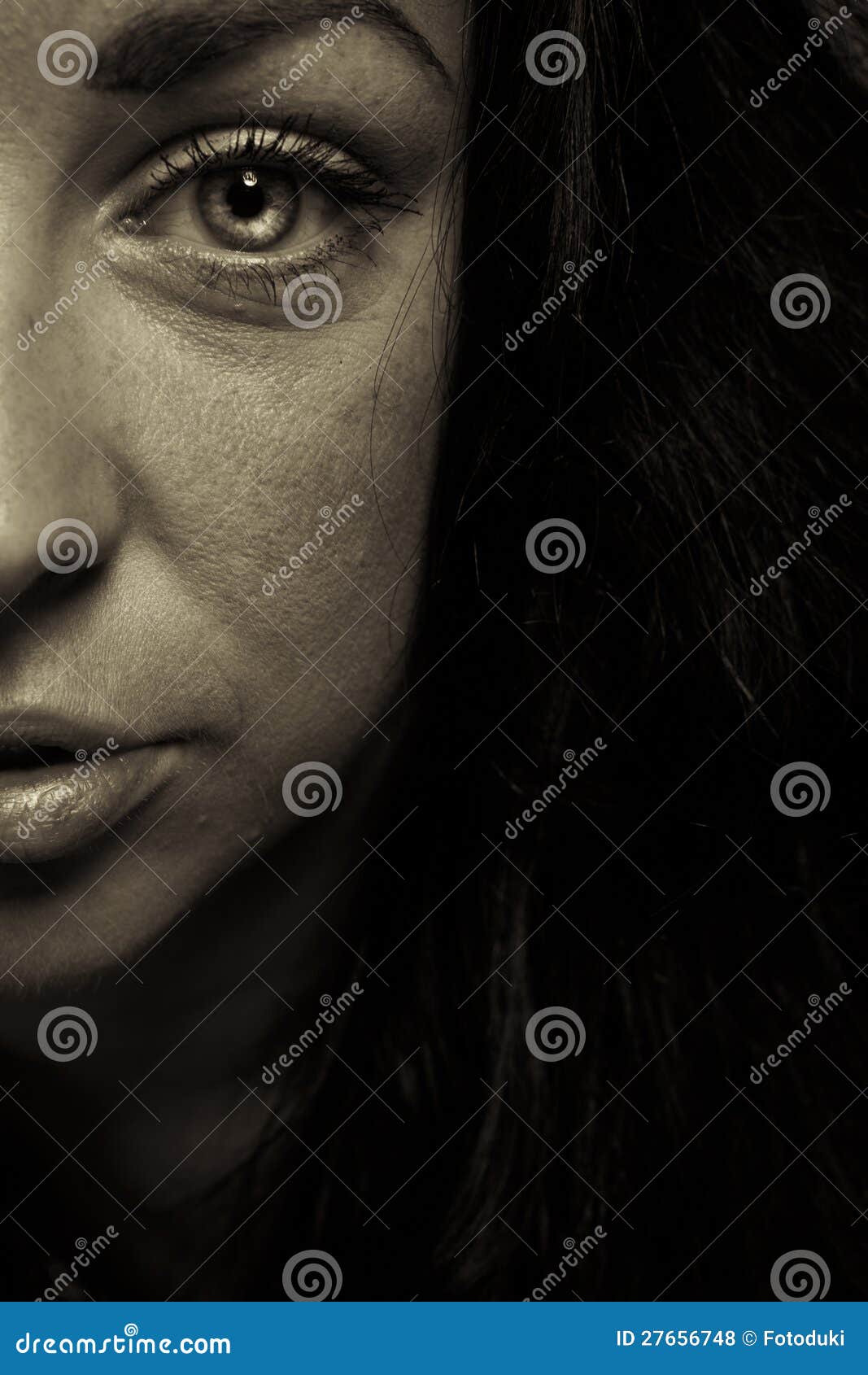 Emotion Expression Dark Girl Face Stock Photo - Image of black ...