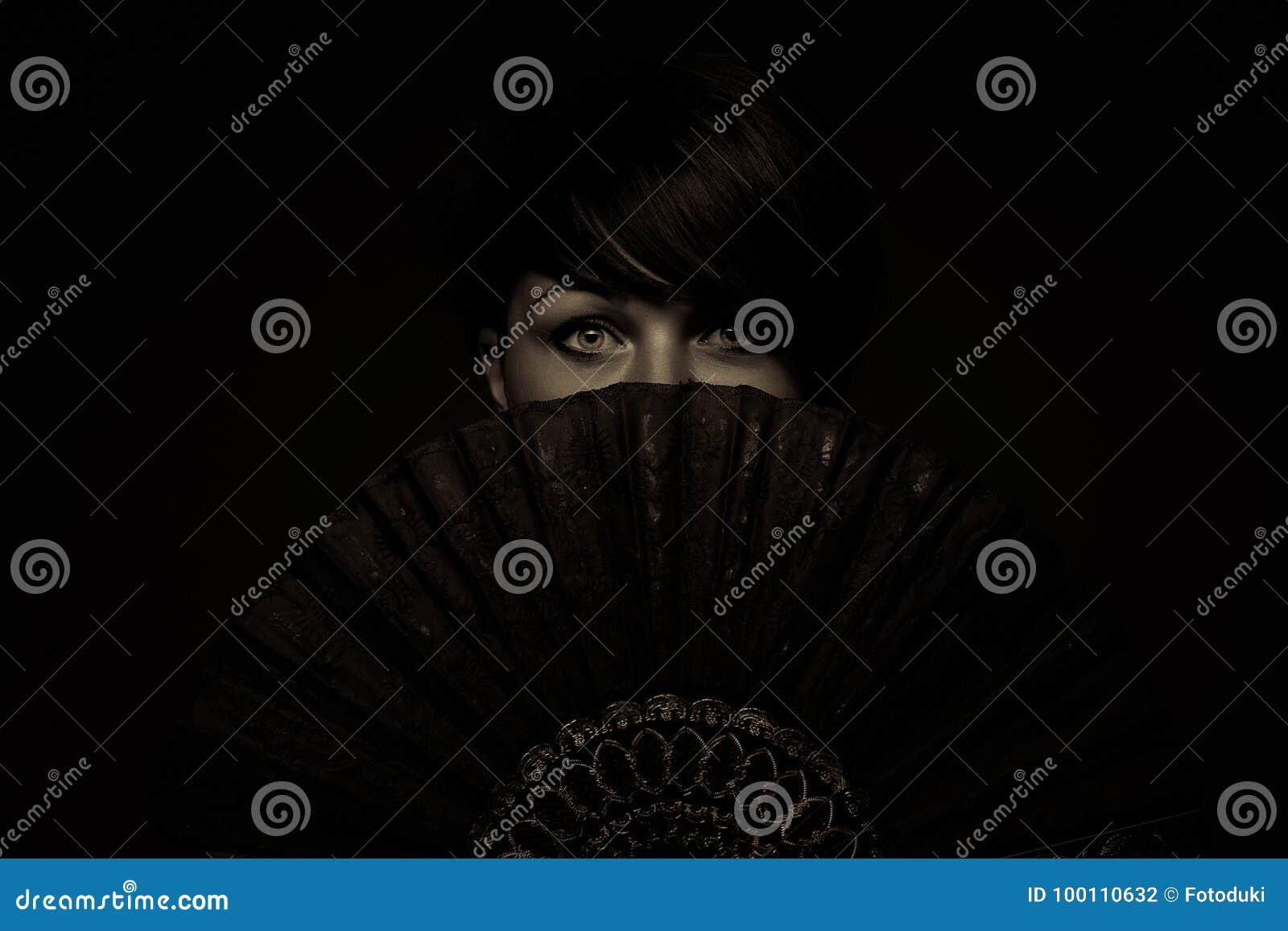 Emotion Expression Dark Girl Face Stock Photo - Image of hair, gothic ...