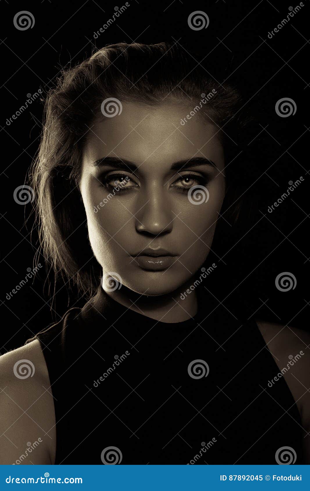 Emotion Expression Dark Girl Face Stock Image - Image of face ...