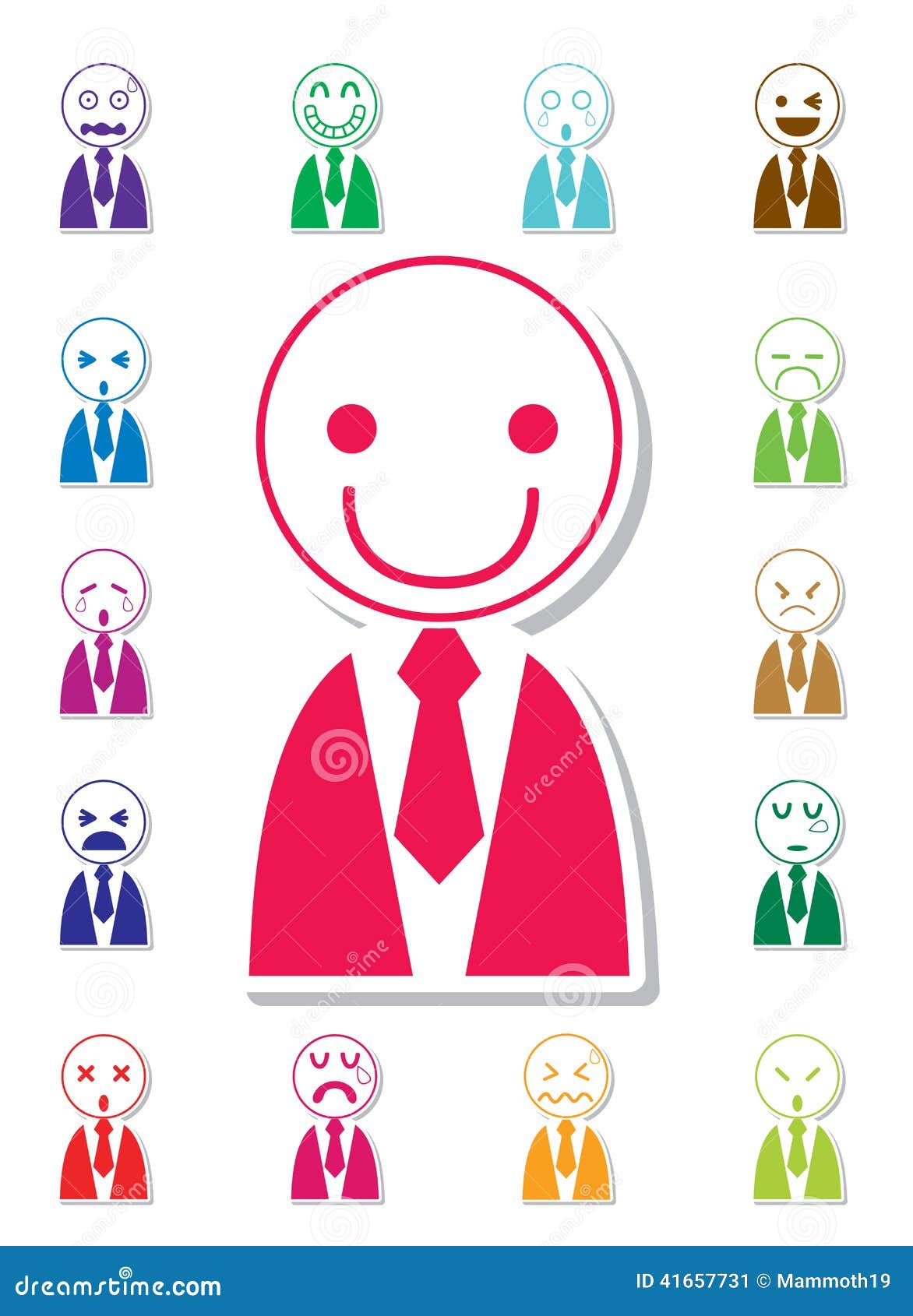 Emotion face icons stock vector. Illustration of icon - 41657731