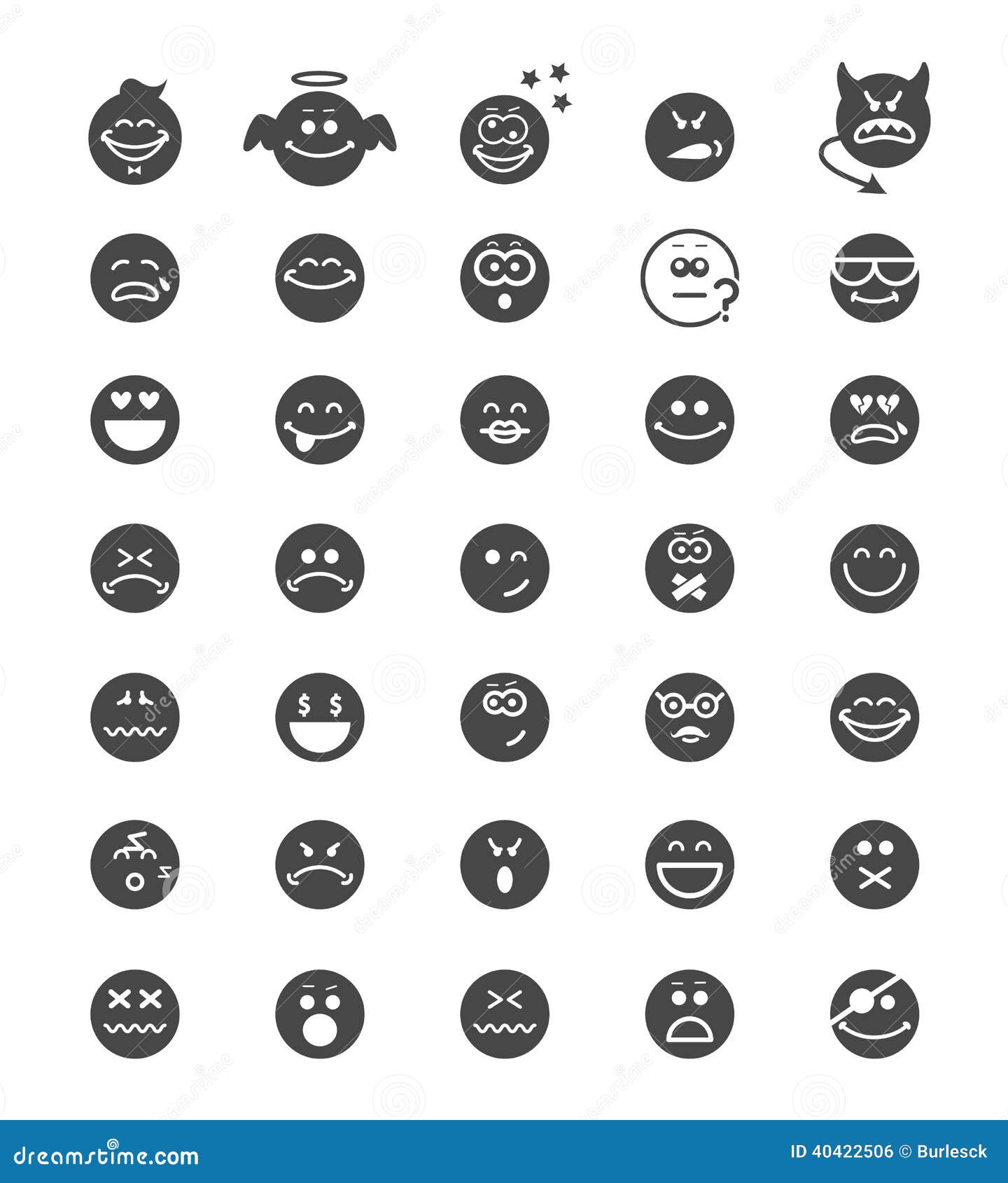 Emotion Face Icons Stock Vector - Image: 40422506