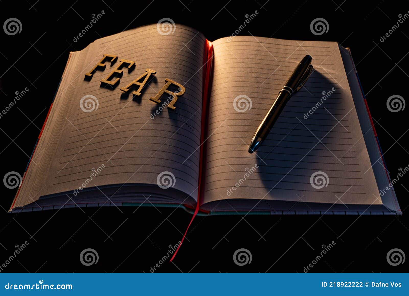 Emotion Fear in a Diary with Shadows Stock Photo - Image of notebook ...