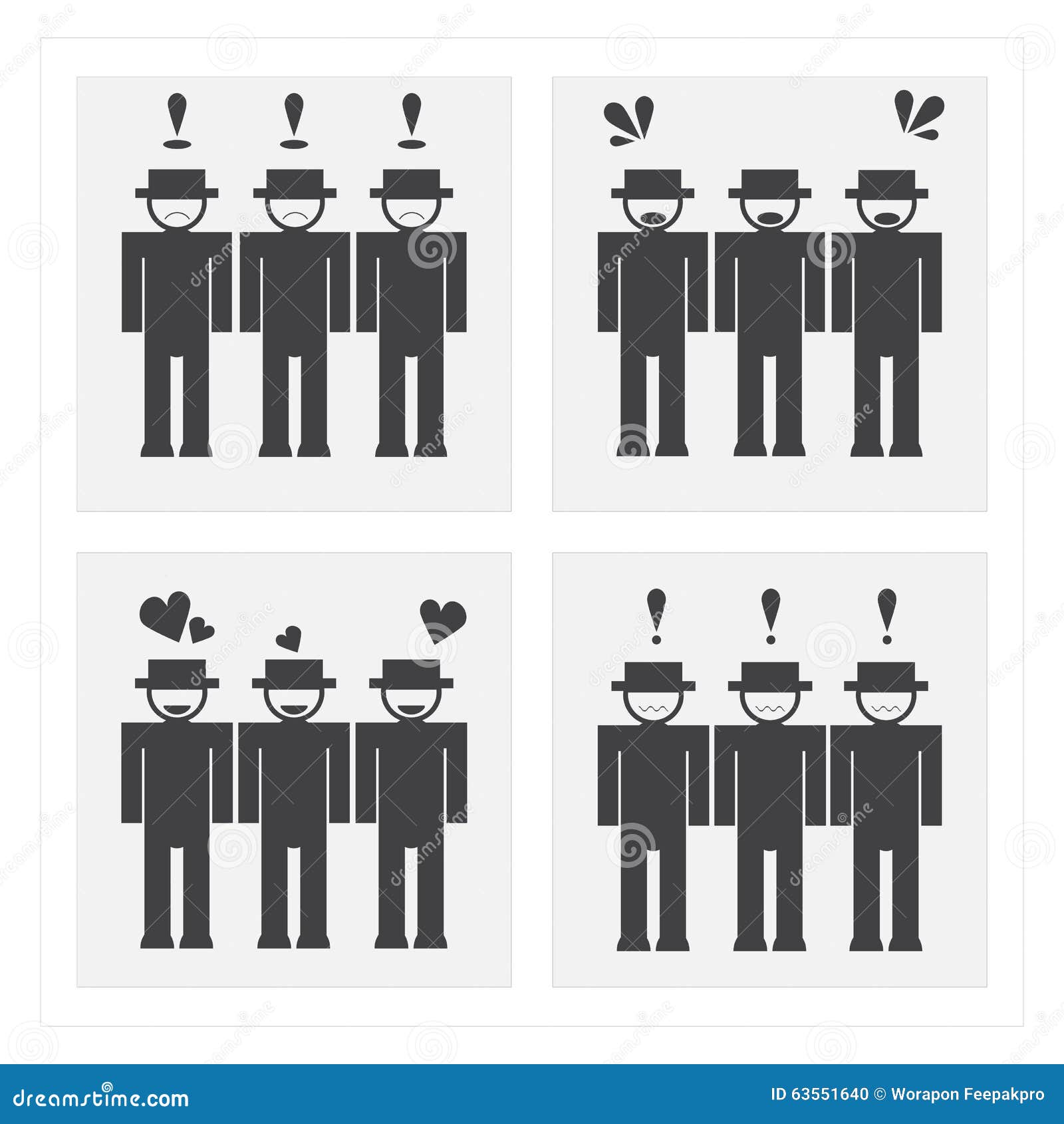 Emotion Feeling Pictogram stock vector. Illustration of sira - 63551640