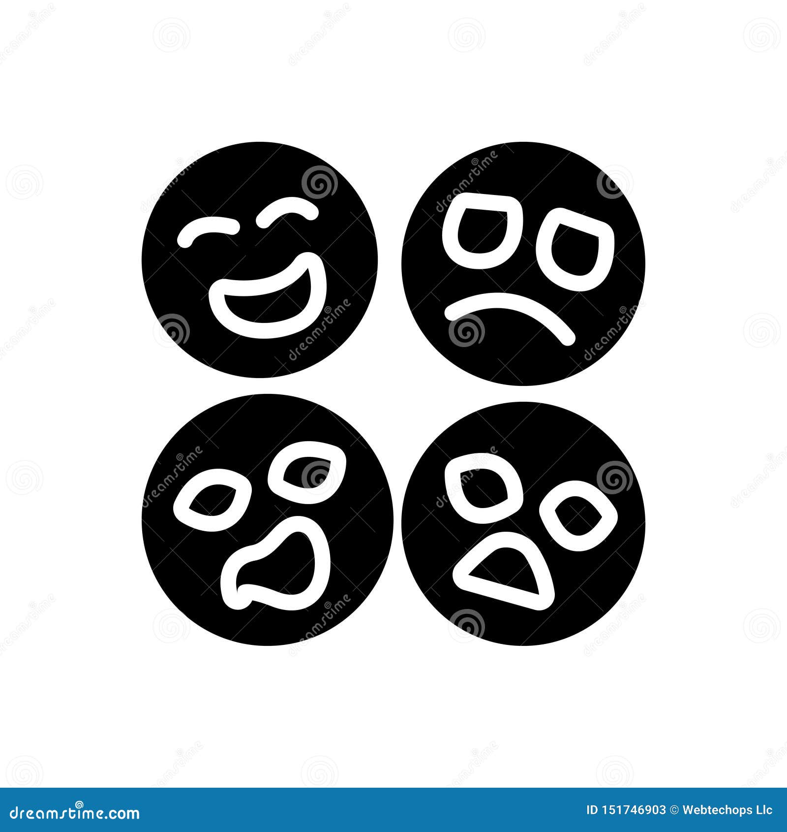 Black Solid Icon for Emotion, Feeling and Sense Stock Vector ...