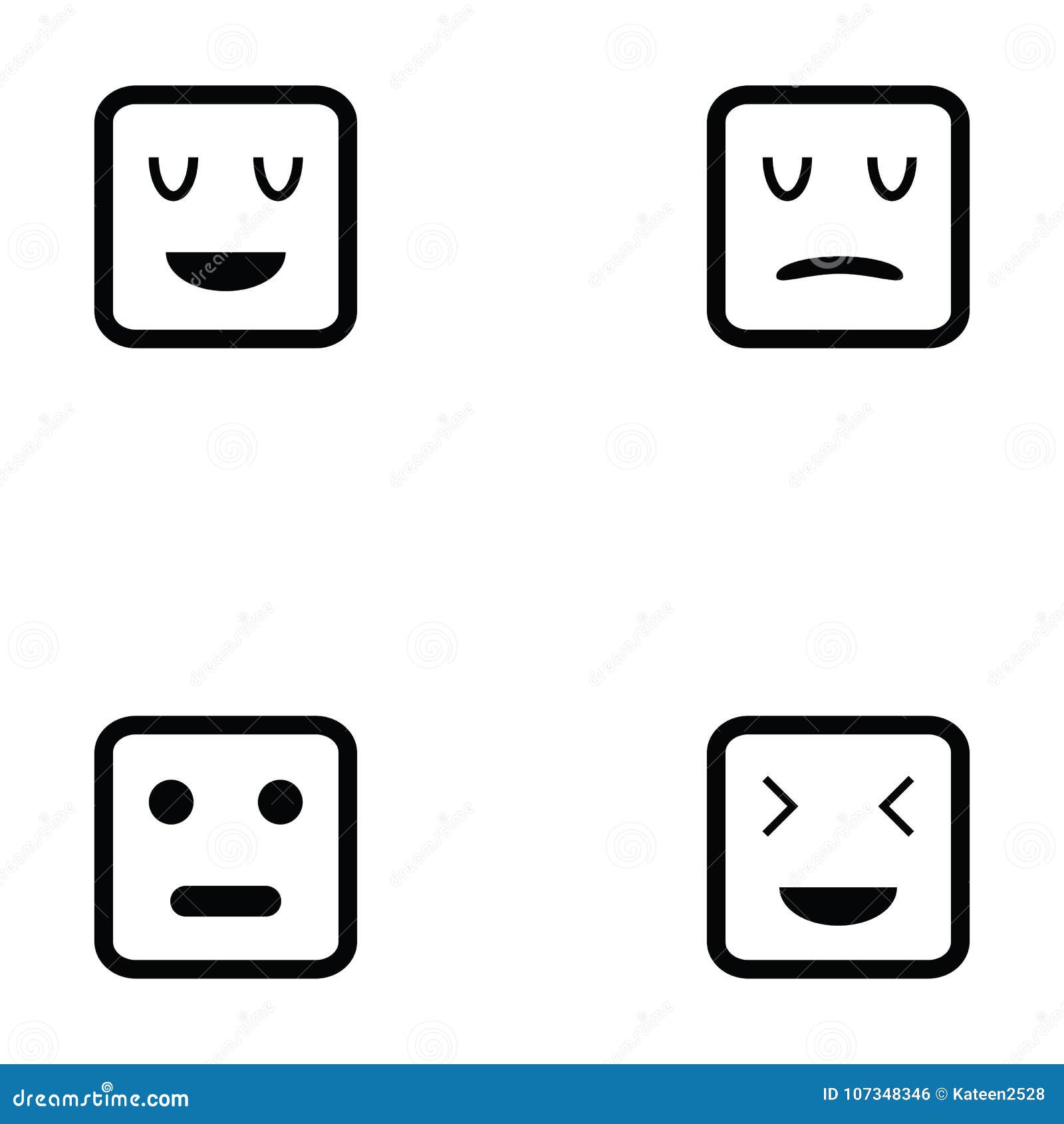 Emotion icon set stock vector. Illustration of people - 107348346