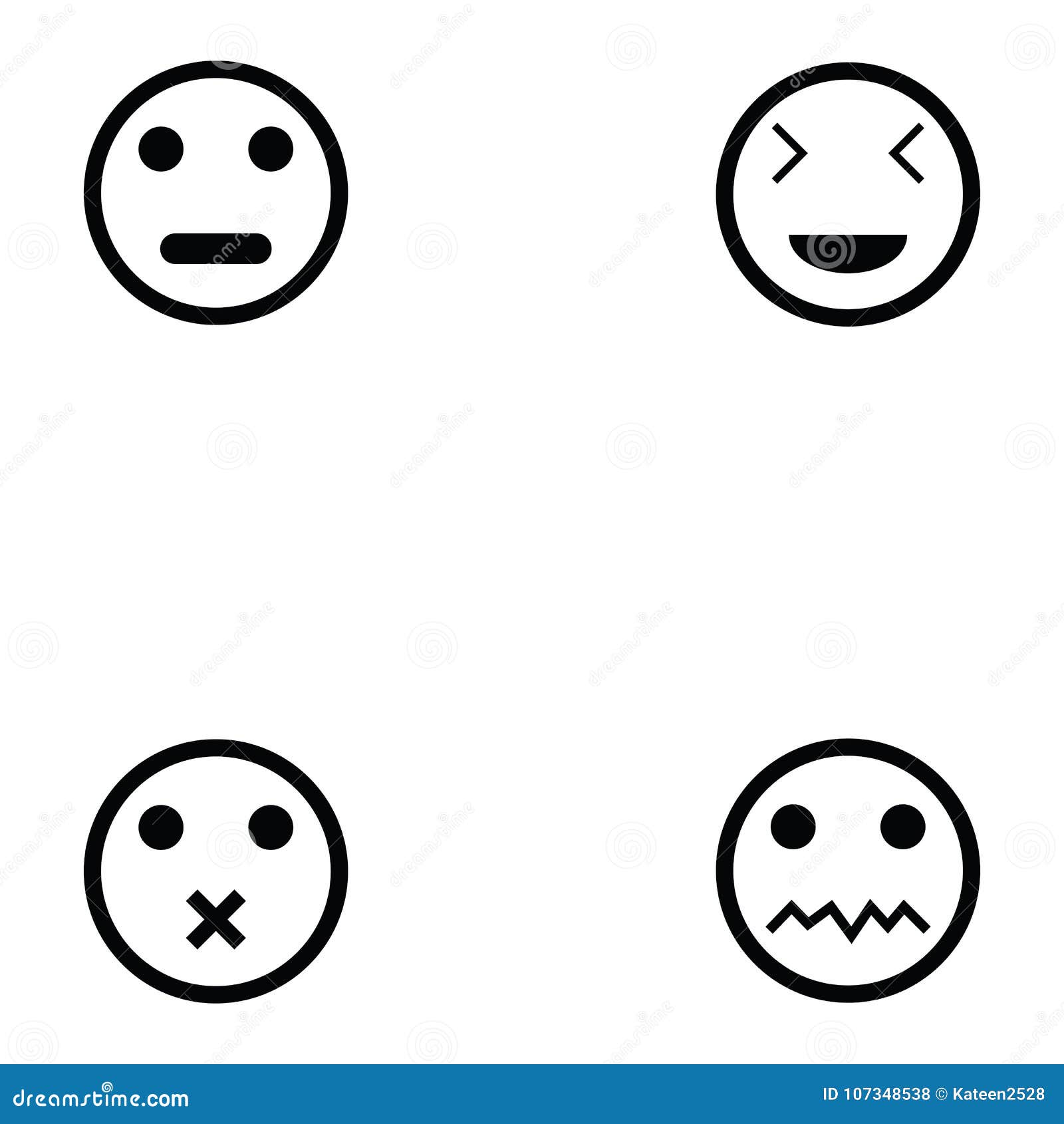 Emotion icon set stock vector. Illustration of person - 107348538