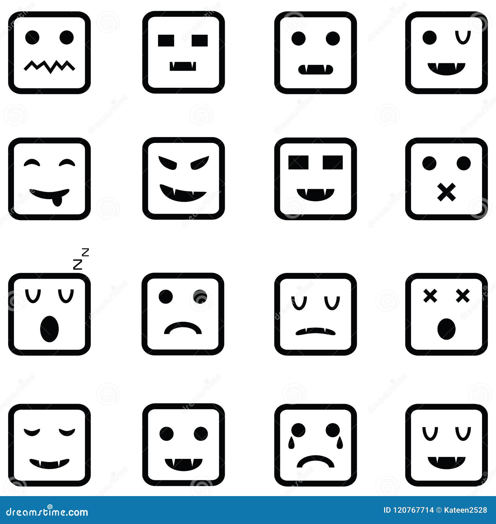 Emotion icon set stock vector. Illustration of cheerful - 120767714