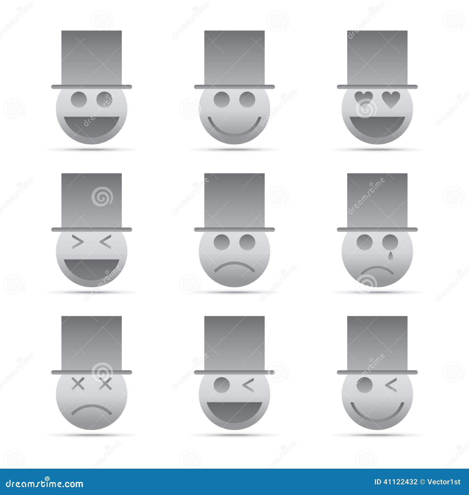 Emotion icon set stock vector. Illustration of confused - 41122432