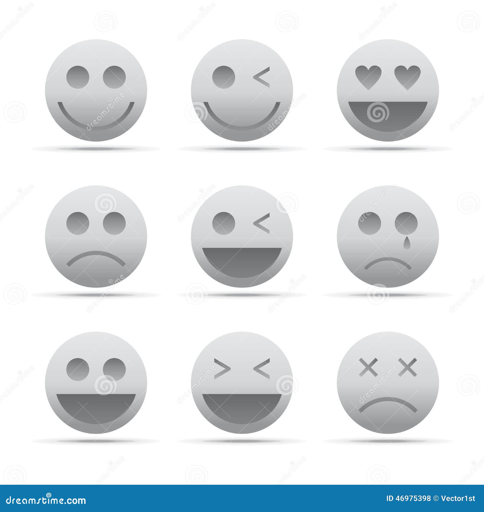 Emotion icon set stock vector. Illustration of avatar - 46975398