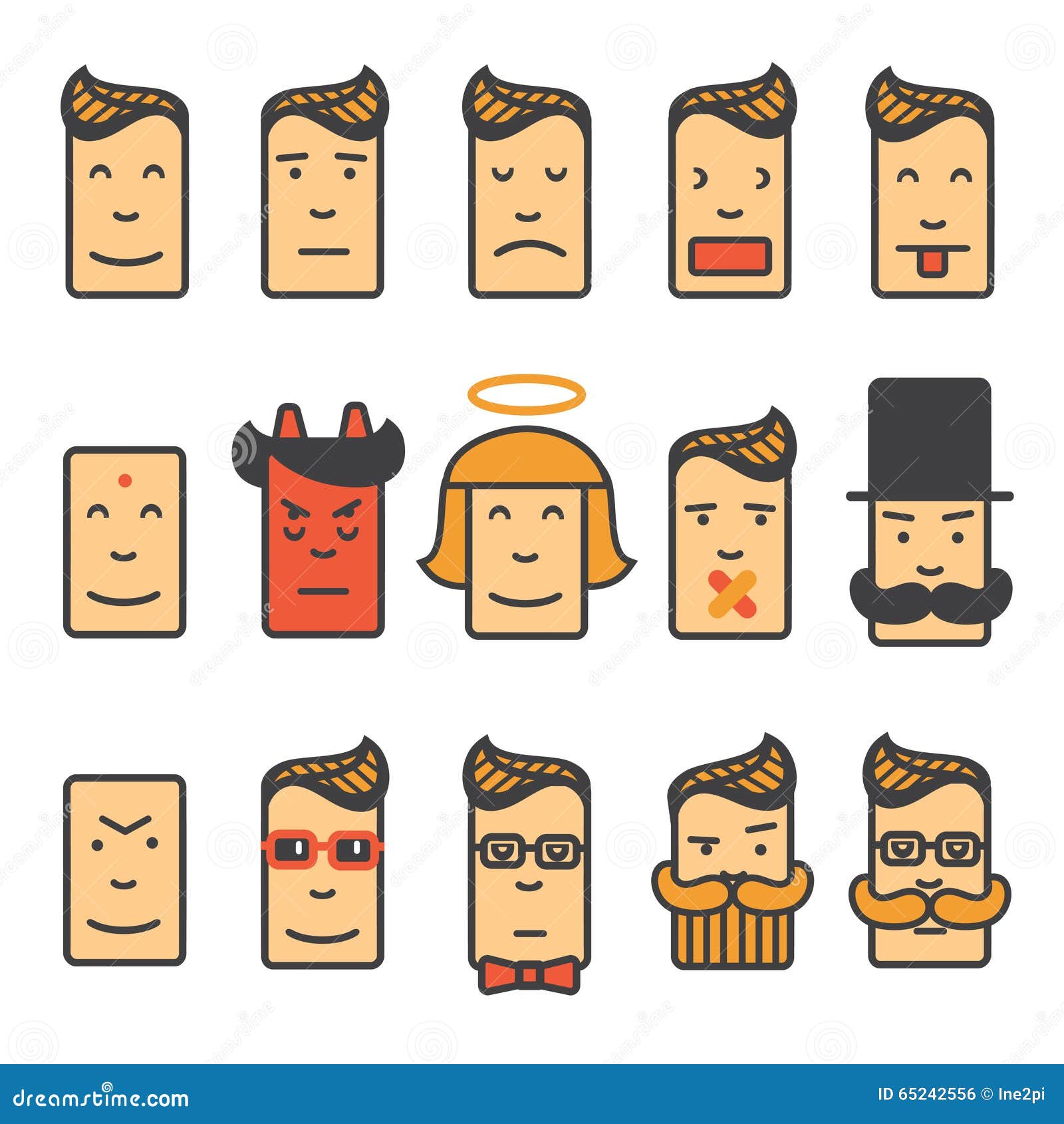 Emotion icons set stock vector. Illustration of emotions - 65242556