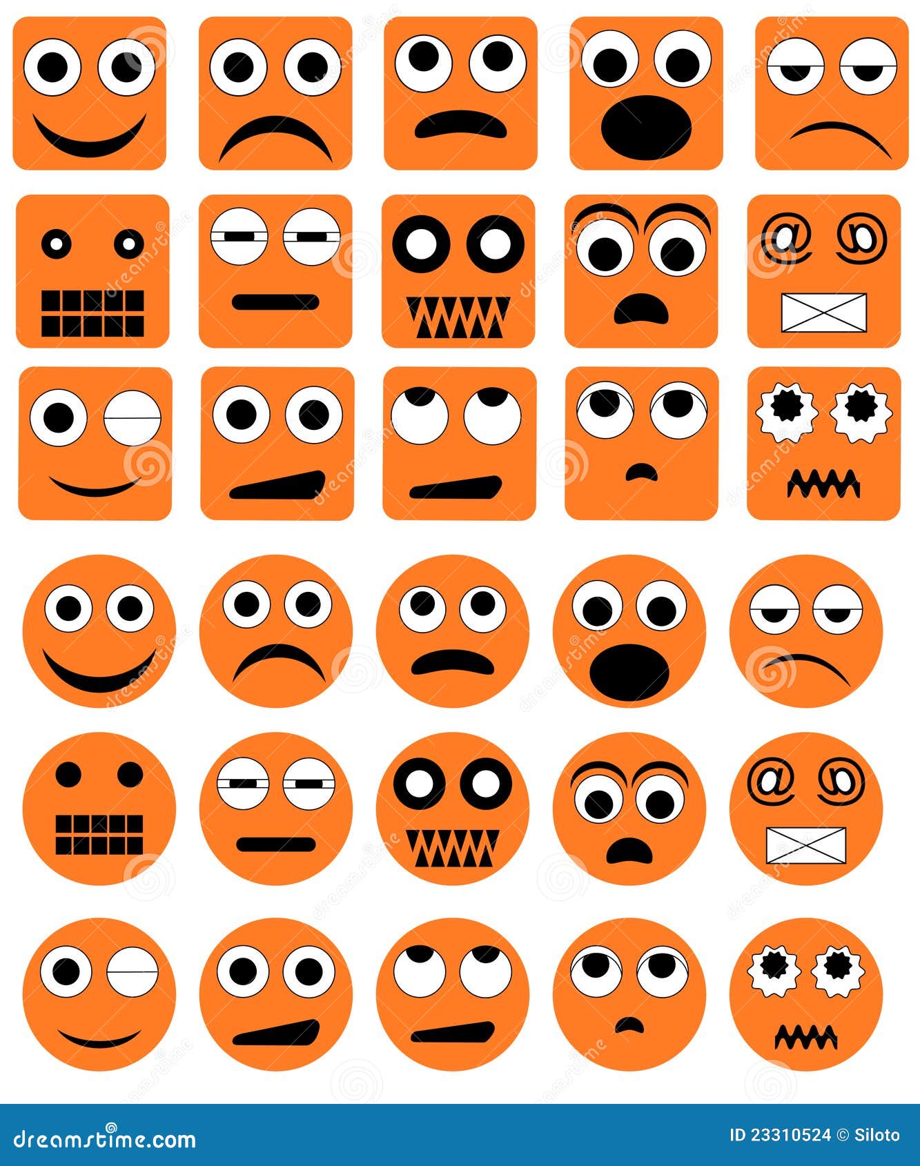 Emotion icons - vector stock vector. Illustration of collection - 23310524