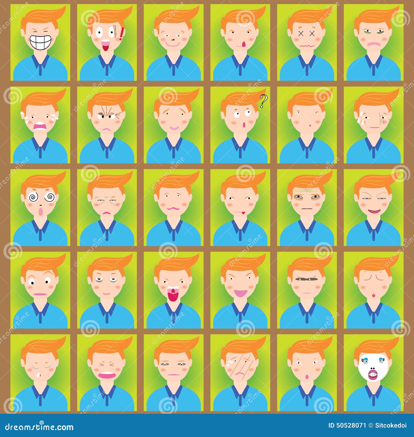 Emotion man icons stock vector. Illustration of color - 50528071