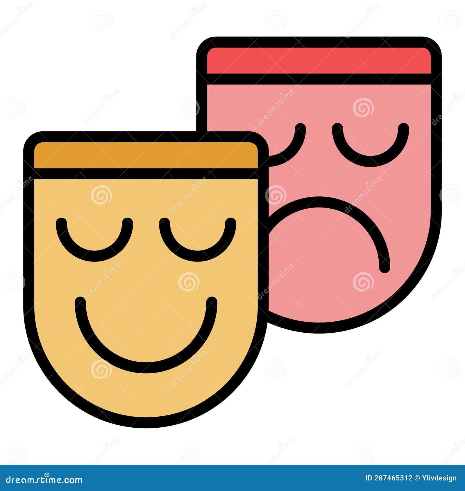 Emotion Mask Icon Vector Flat Stock Illustration - Illustration of ...