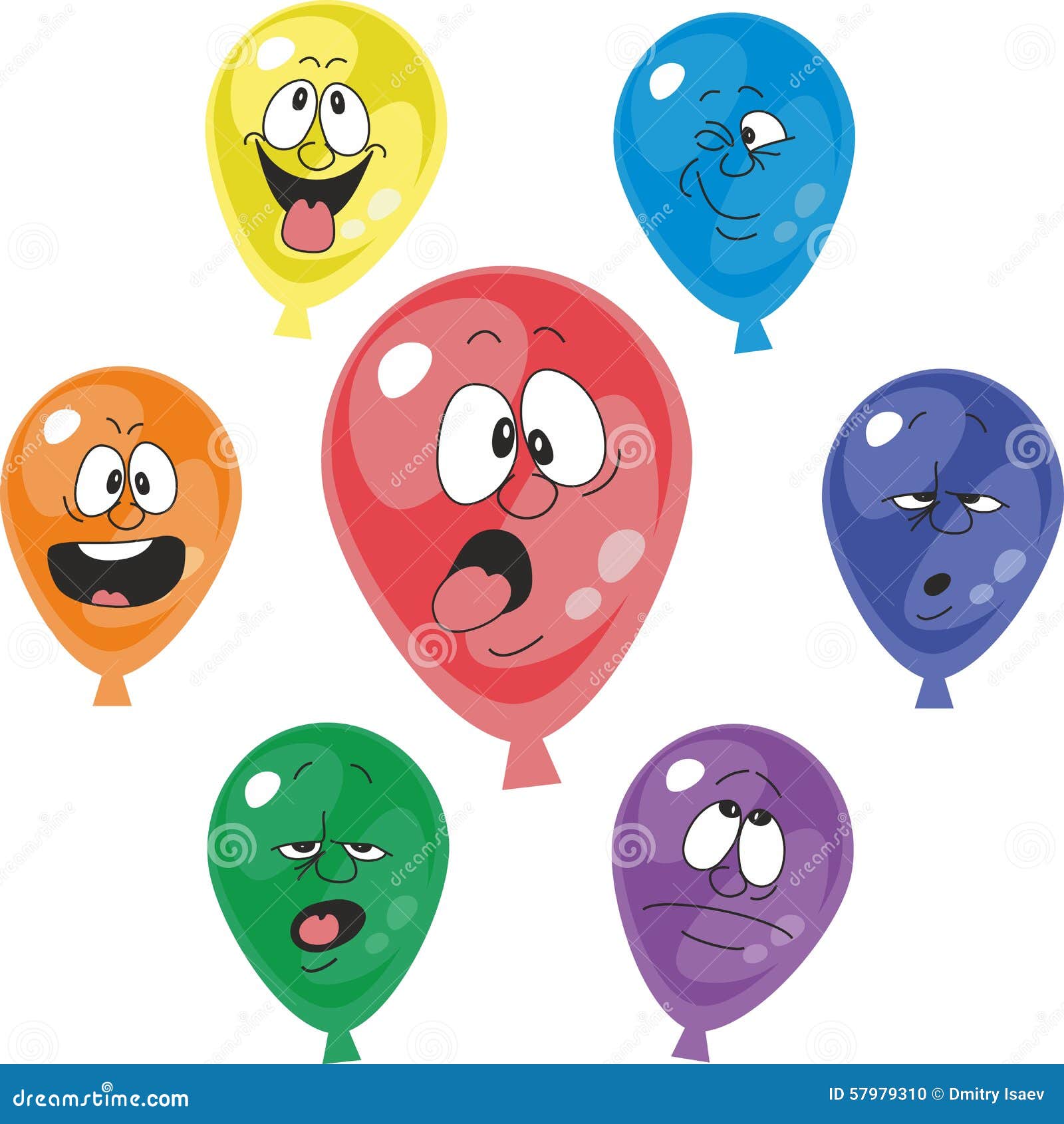 Emotion Multicolor Balloon Set 001 Stock Vector - Illustration of ball ...
