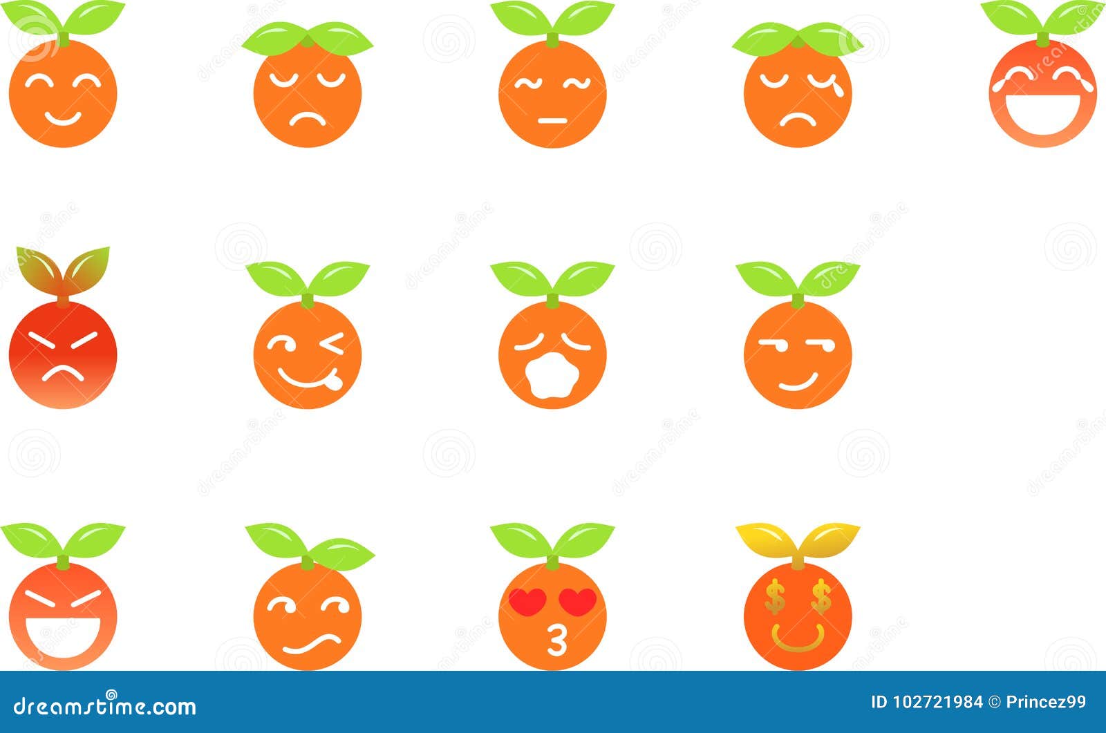 Emotion of orange stock vector. Illustration of fruit - 102721984