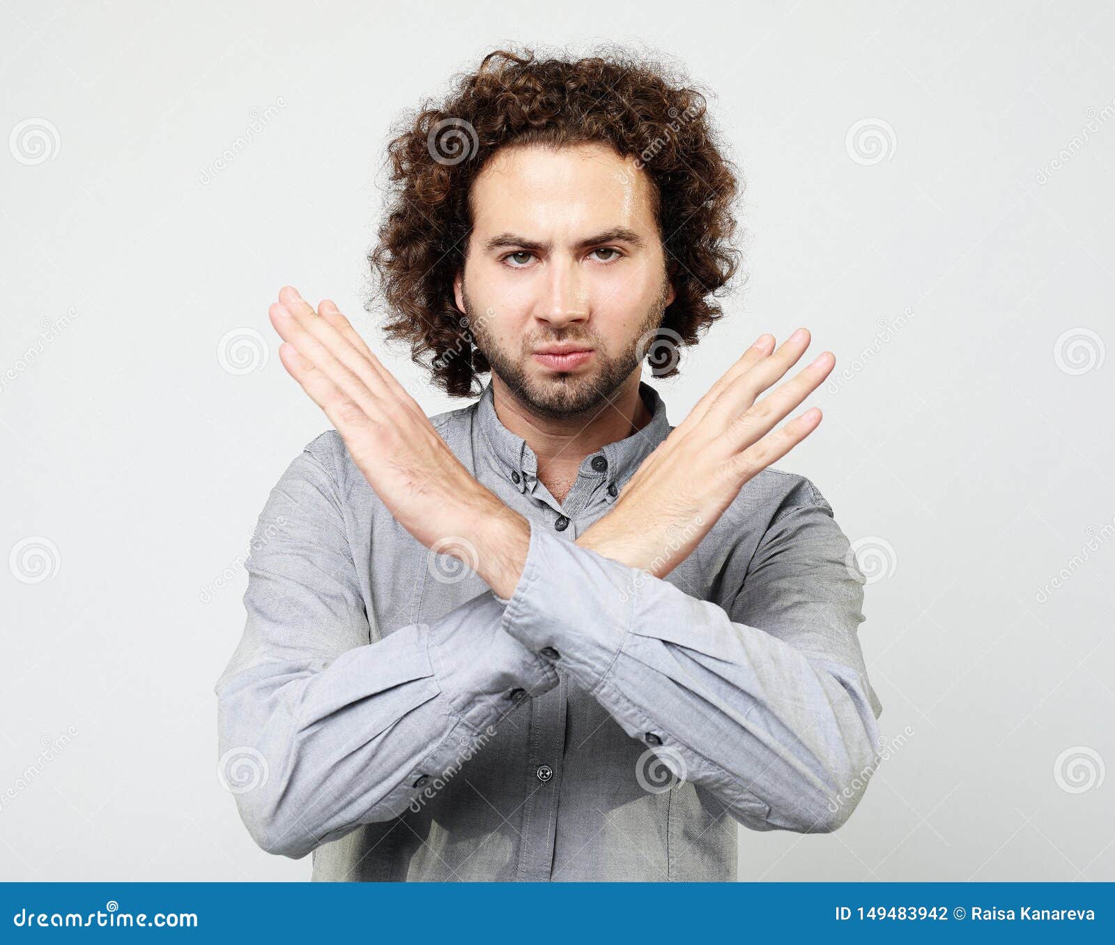 Emotion and People Concept: Man Making Time Out Gesture Over White ...