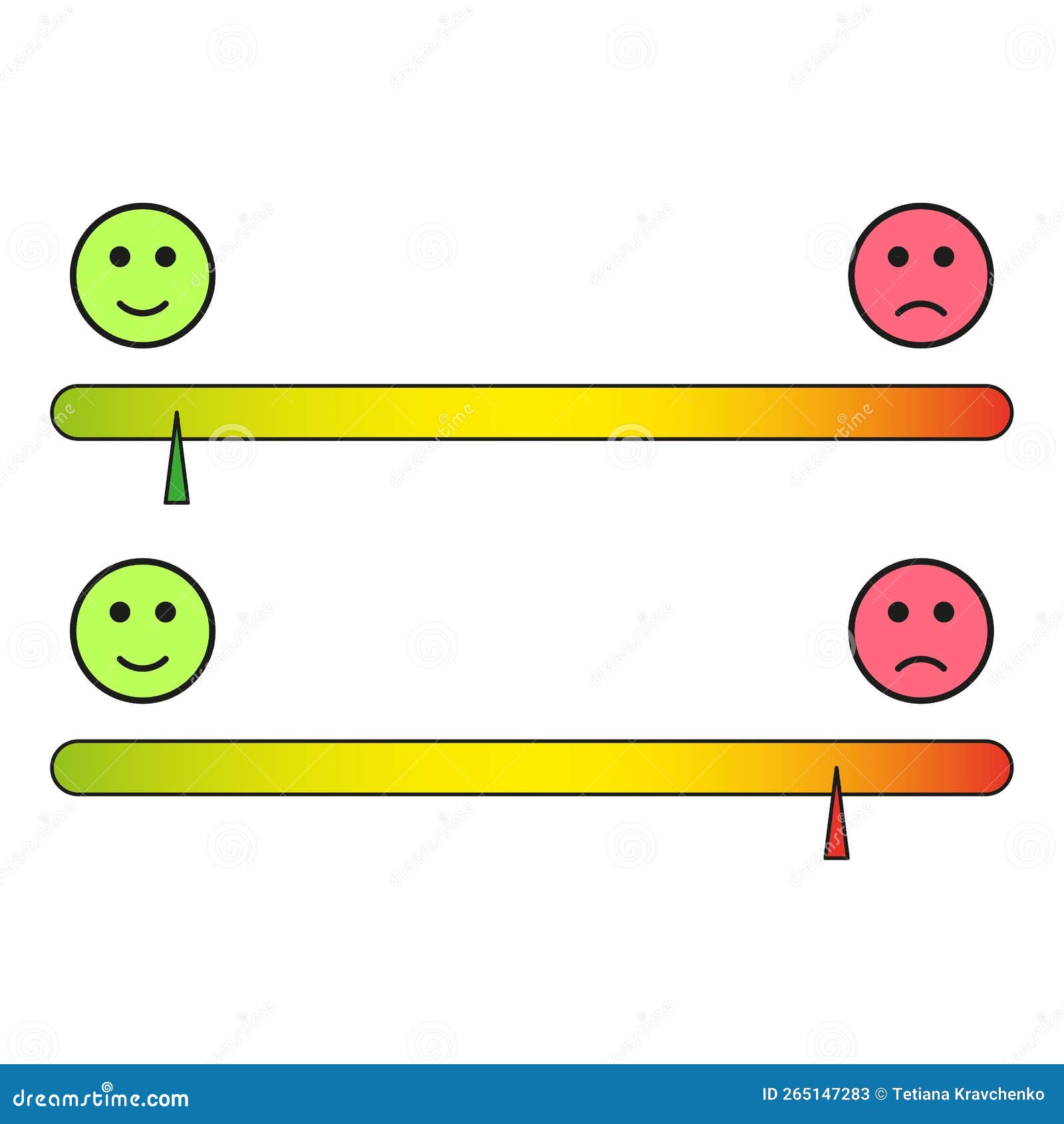Emotion Scale. Smile Face. Flat Character. Vector Illustration. Stock ...