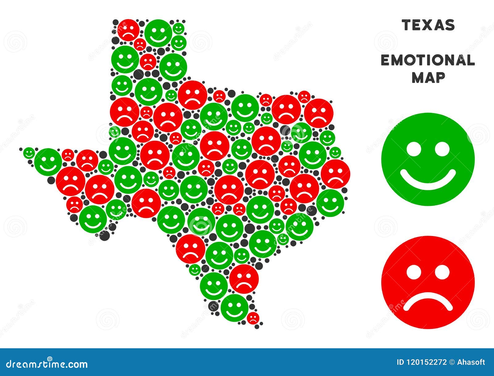 Vector Emotional Texas Map Mosaic of Emojis Stock Vector - Illustration ...