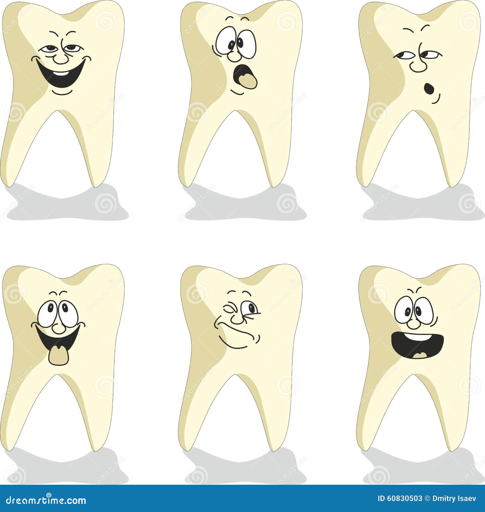 Emotion Tooth Cartoon Set 010 Stock Vector - Illustration of isolated ...
