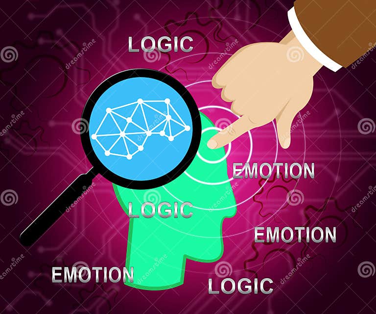 Emotion Vs Logic Icon Depicts the Logical Compared with Emotional Mind ...