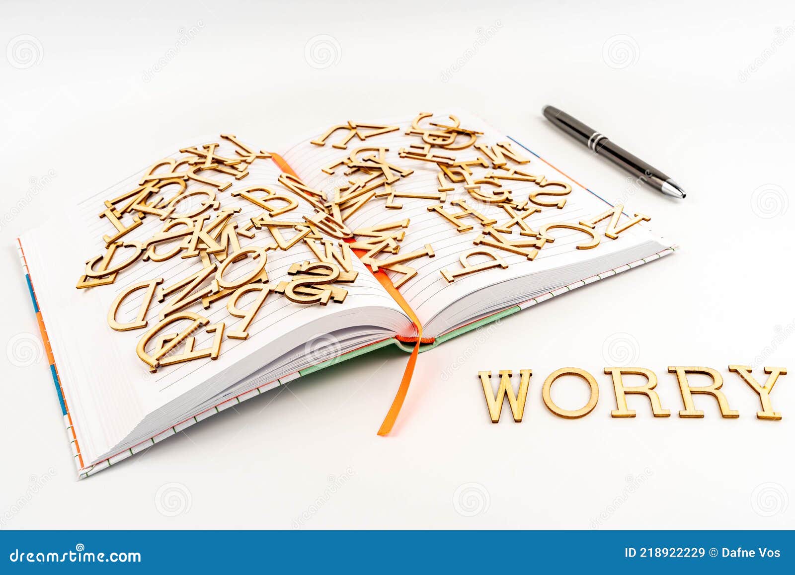 Emotion Worry with a Diary and Letters Stock Image - Image of letters ...