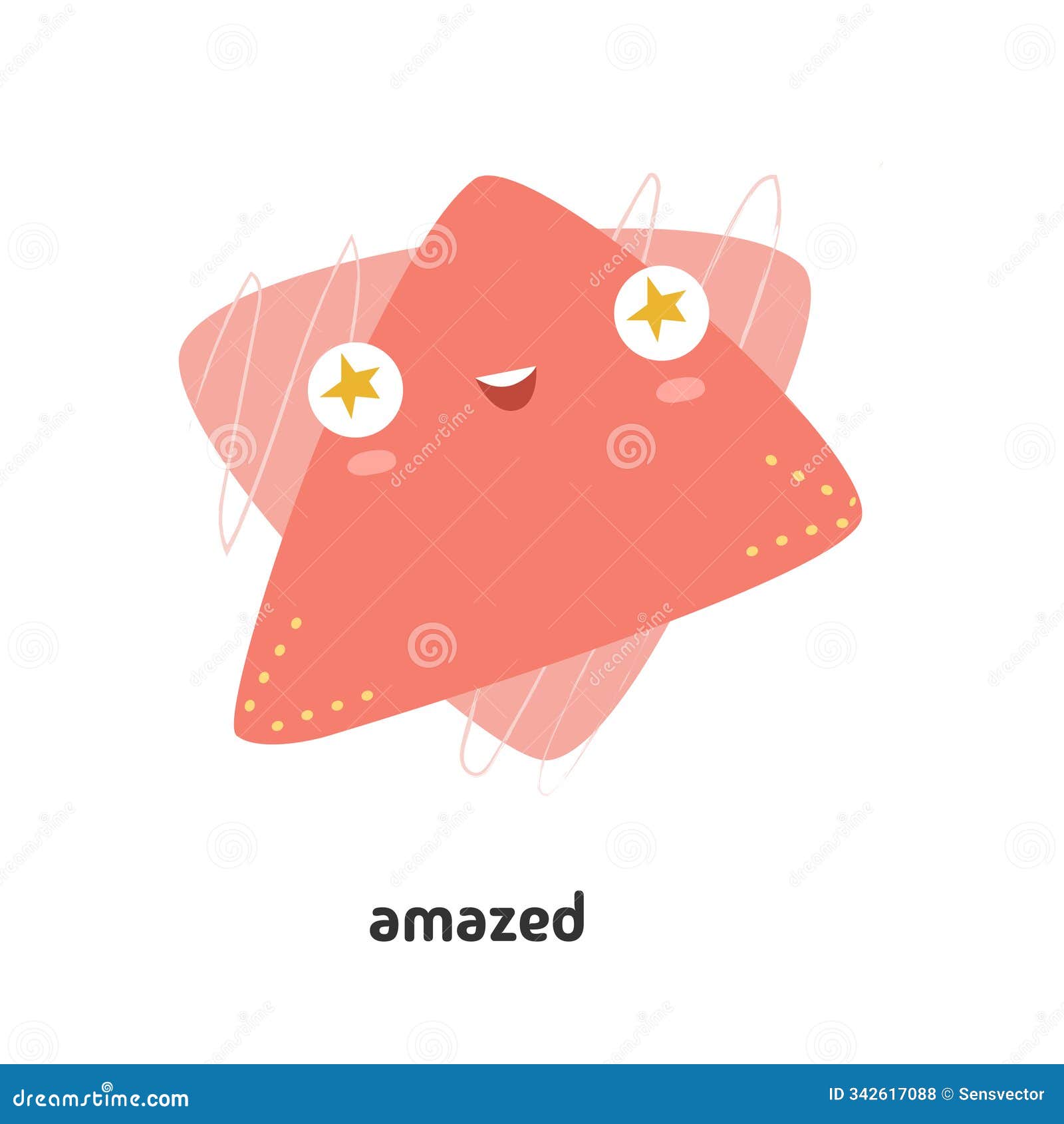 Emotional Abstract Cute Face in Form of Triangle Stock Illustration ...