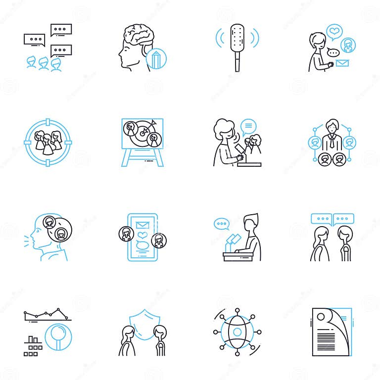 Emotional Attachment Linear Icons Set. Love, Bond, Connection, Devotion, Affection, Commitment ...