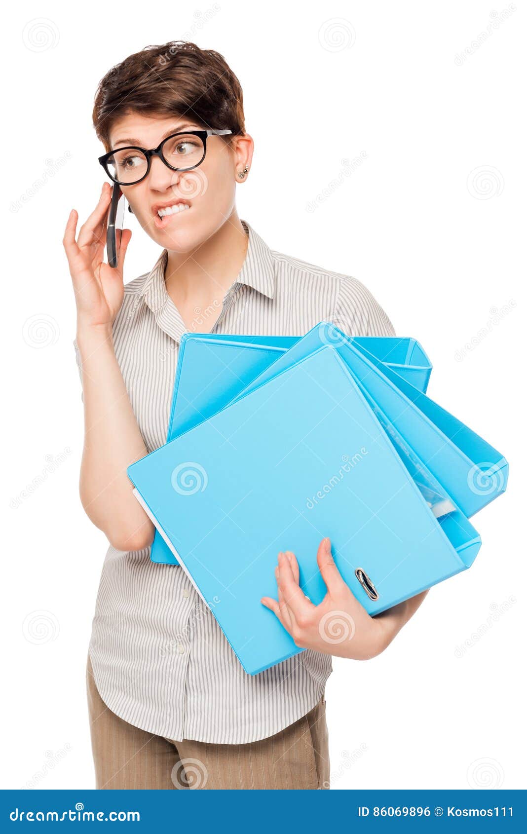 Emotional Baffled Girl Talking on the Phone Stock Photo - Image of ...