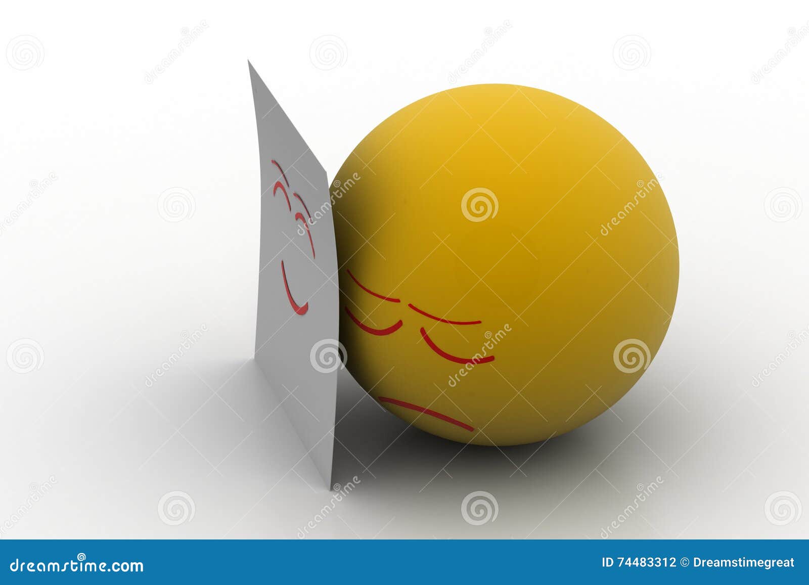 Emotional Ball Hide the Real Face Stock Illustration - Illustration of ...