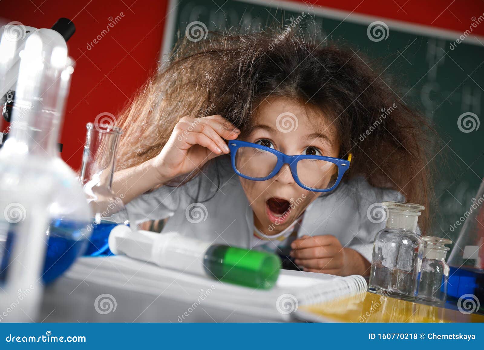 Emotional Child in Laboratory. Dangerous Experiment Stock Photo - Image ...