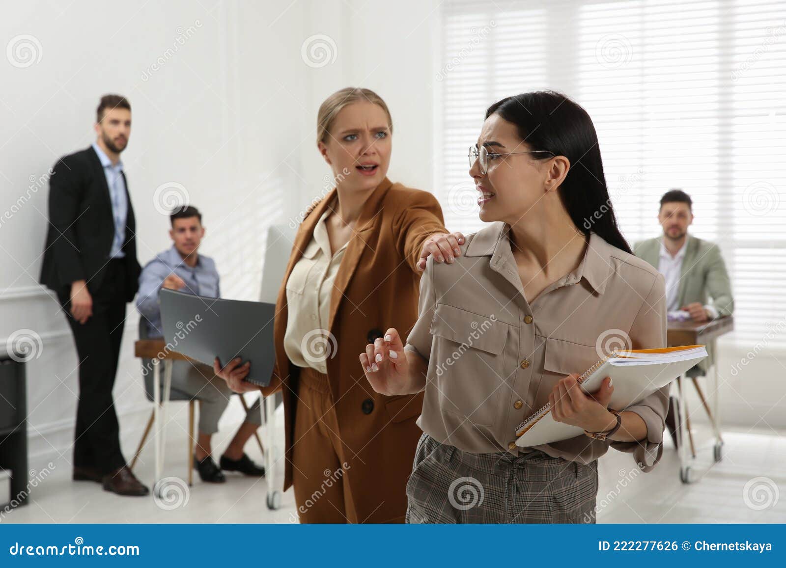 Emotional Colleagues Fighting. Workplace Conflict Stock Photo - Image ...
