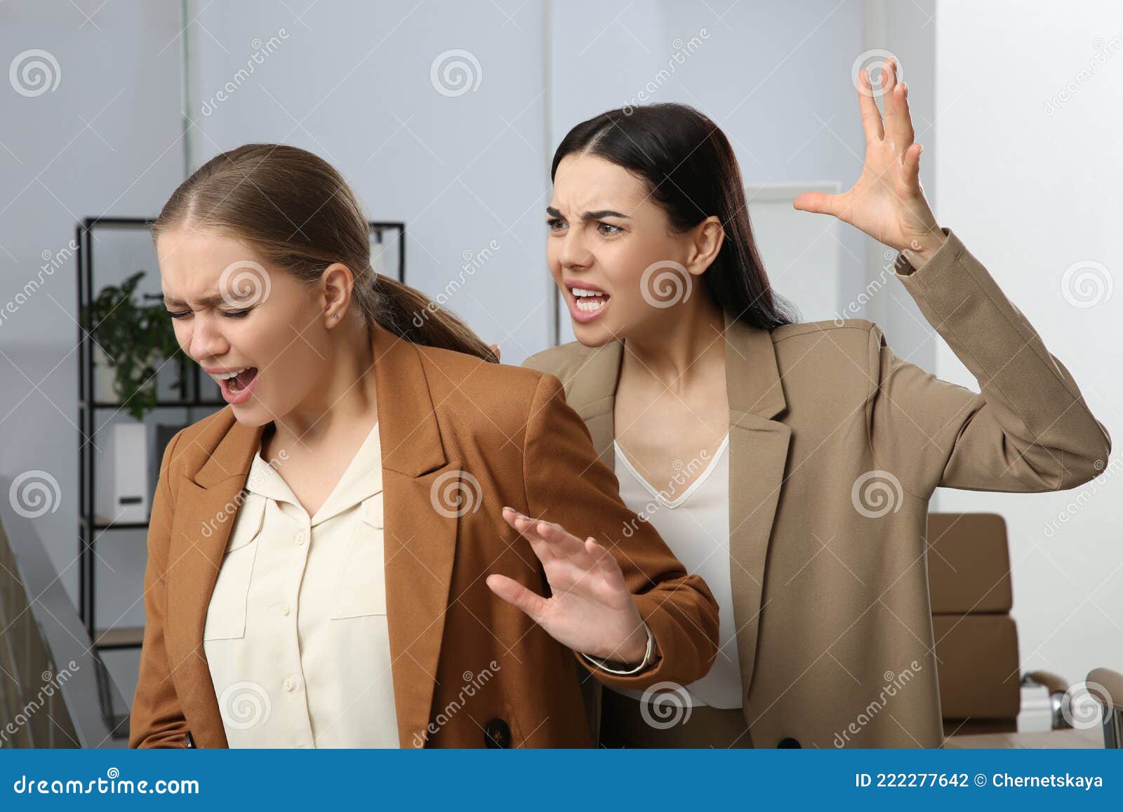 Emotional Colleagues Fighting. Workplace Conflict Stock Photo - Image ...